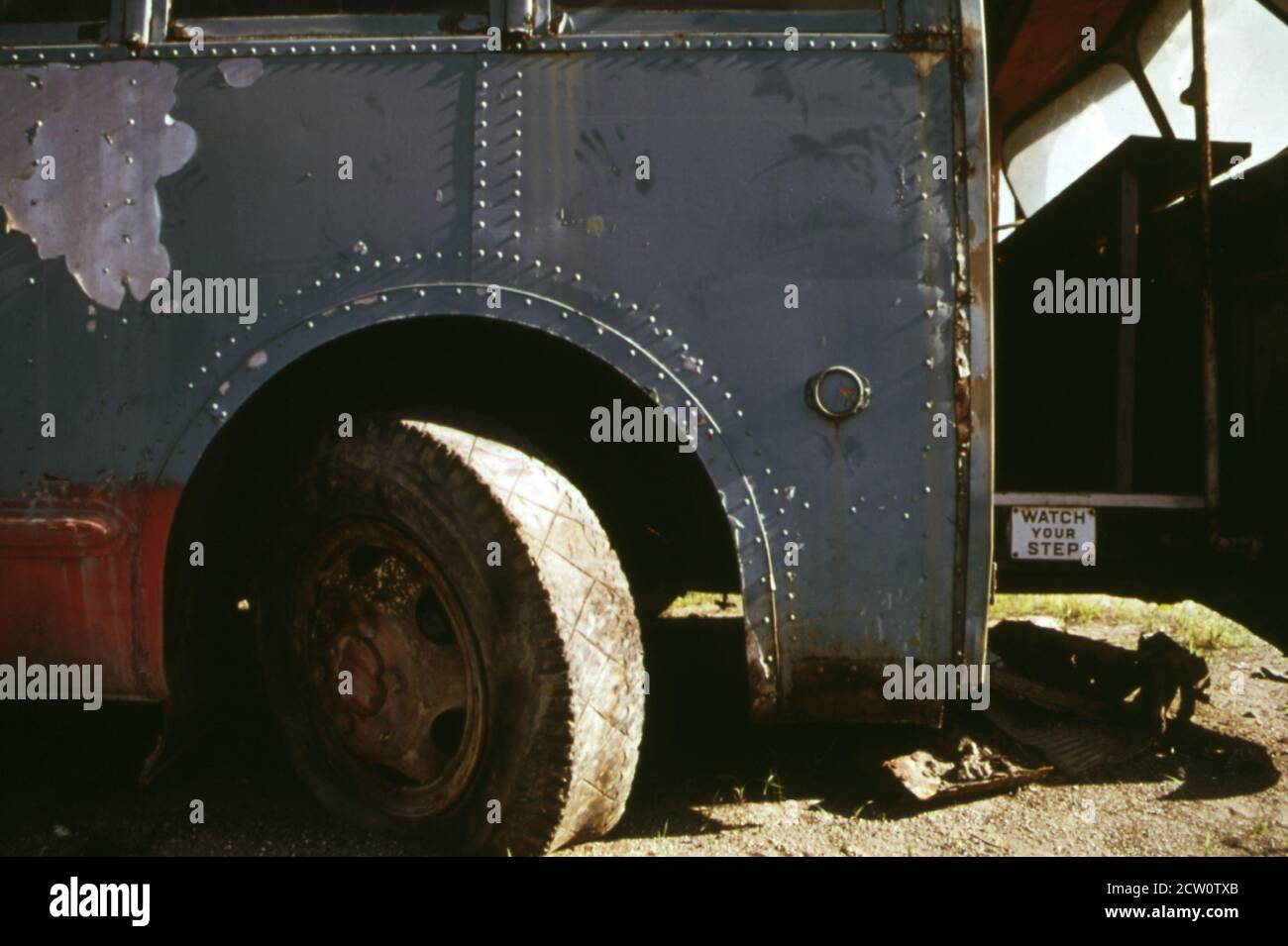 Historical 1970s Photo: Junked bus in a yard (Central Illinois) ca ...