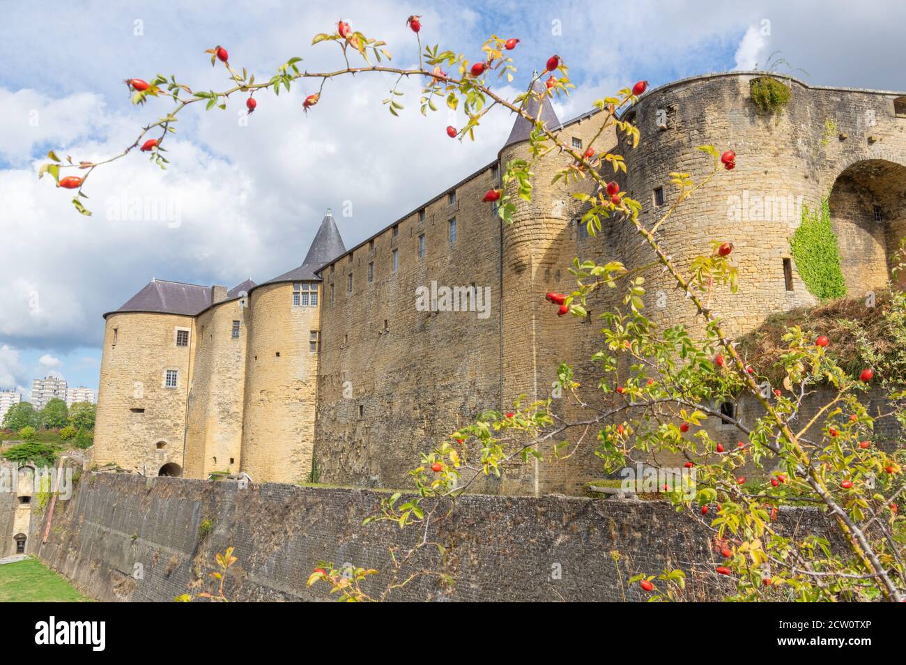 Massive walls of the Sedan Castle Fort, one of the largest fortresses ...