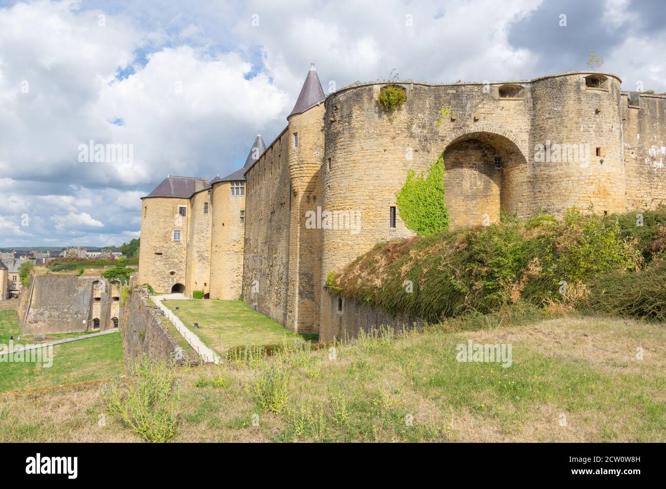 Massive walls of the Sedan Castle Fort, one of the largest fortresses ...