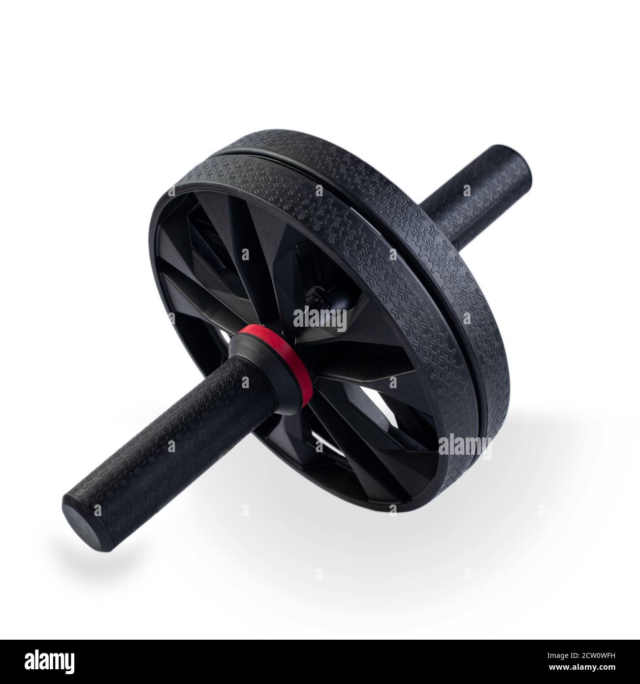 Ab Roller isolated on white background. Dual Ab Roller made of black ...