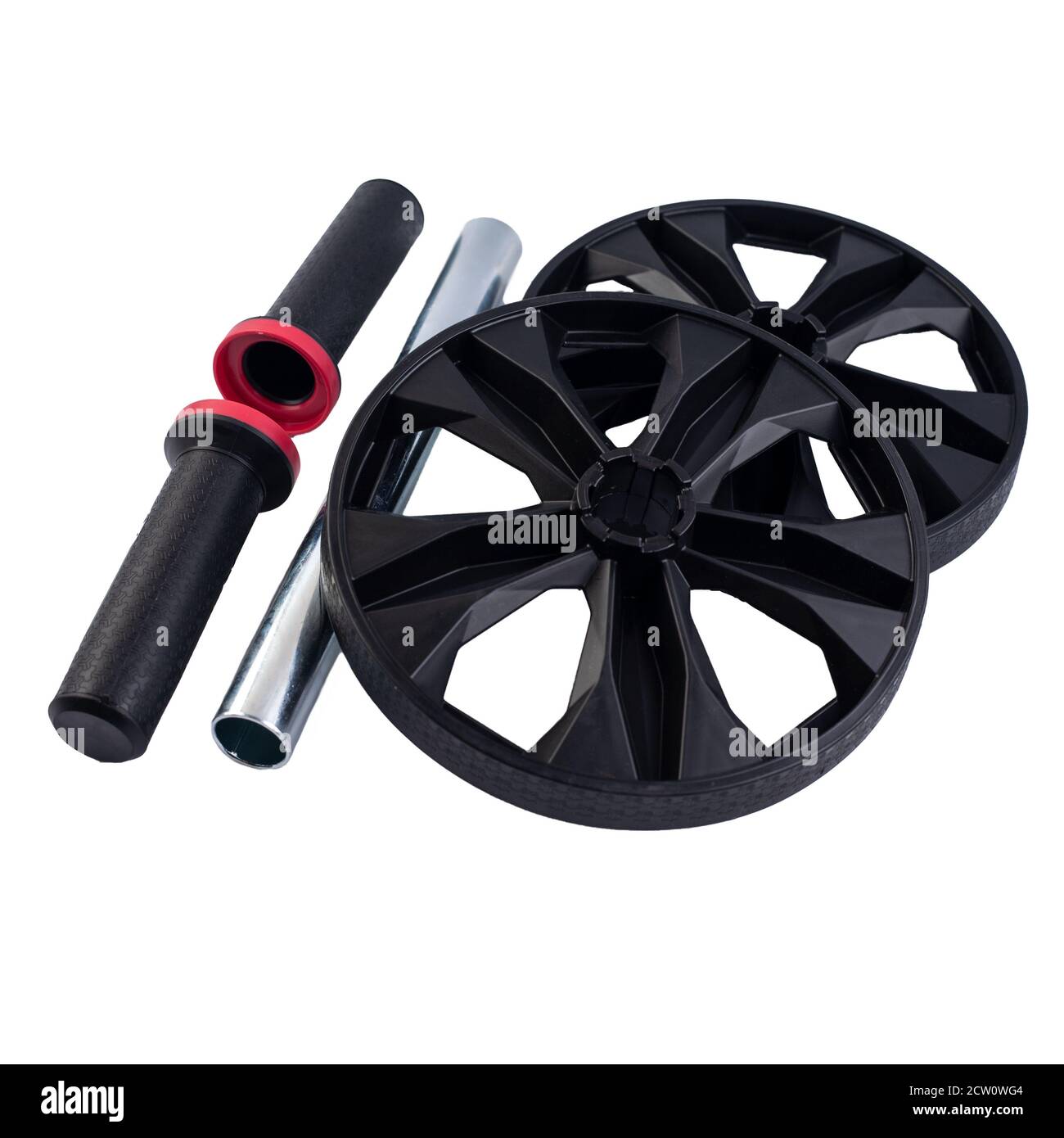 Ab Roller isolated on white background. Dual Ab Roller made of black ...