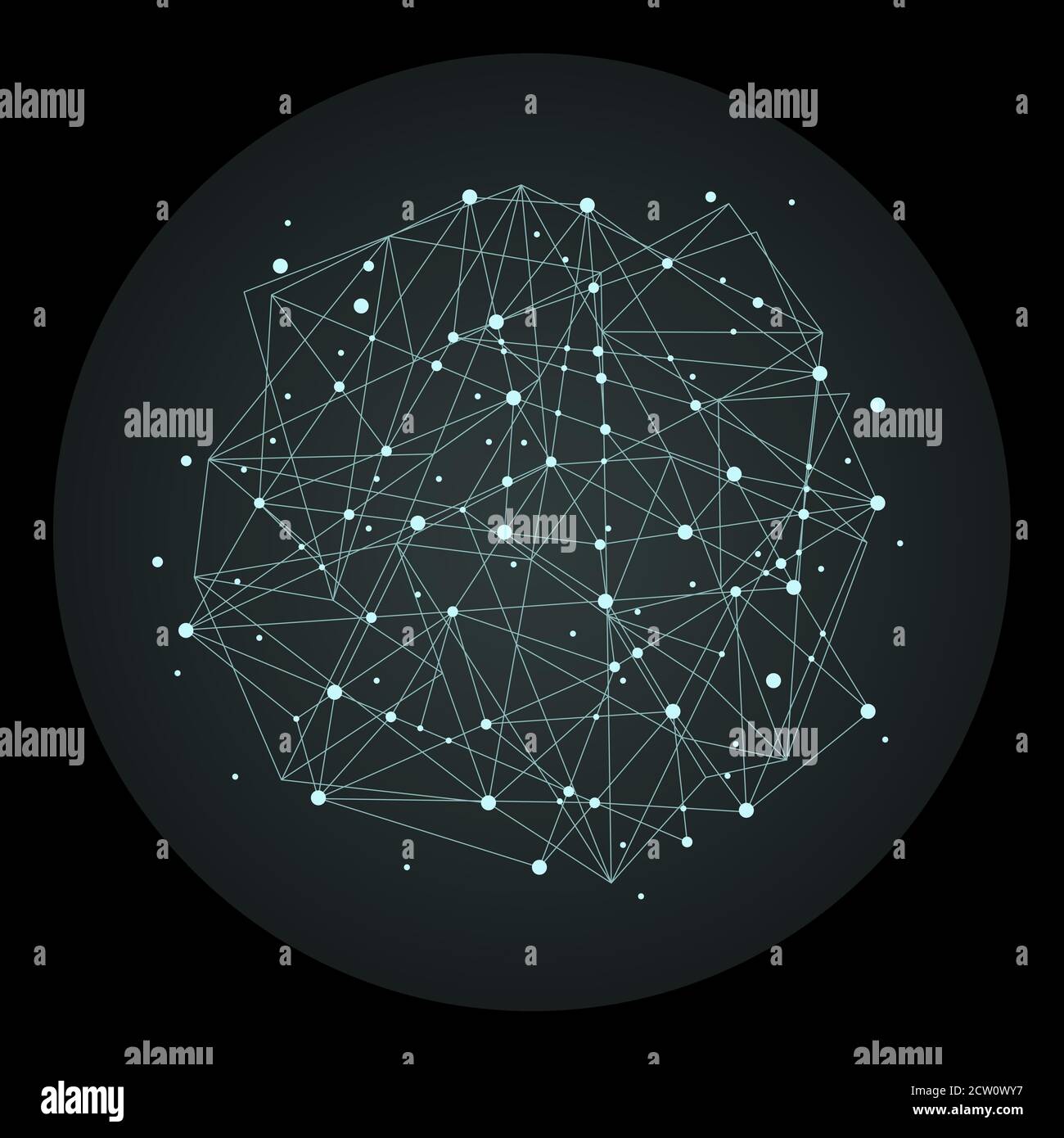 Abstract dynamic spot of nodes and lines for medicine, science ...
