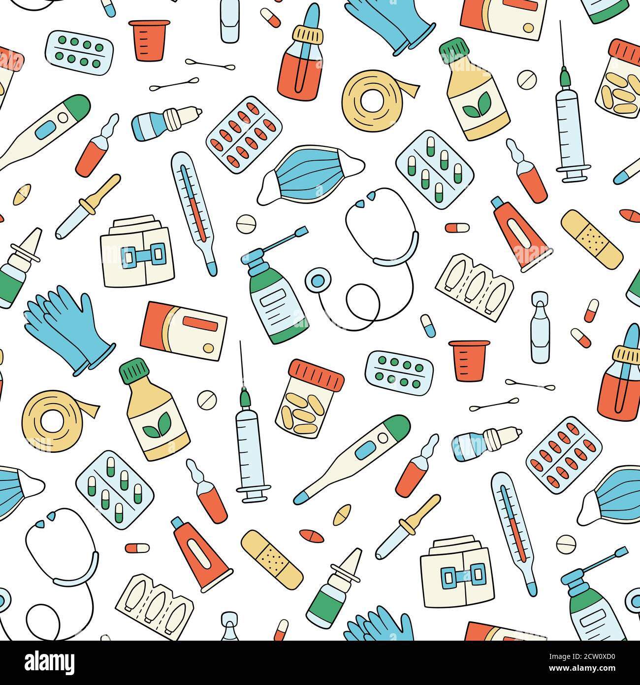 Meds, drugs, pills, bottles and health care medical elements. Color ...