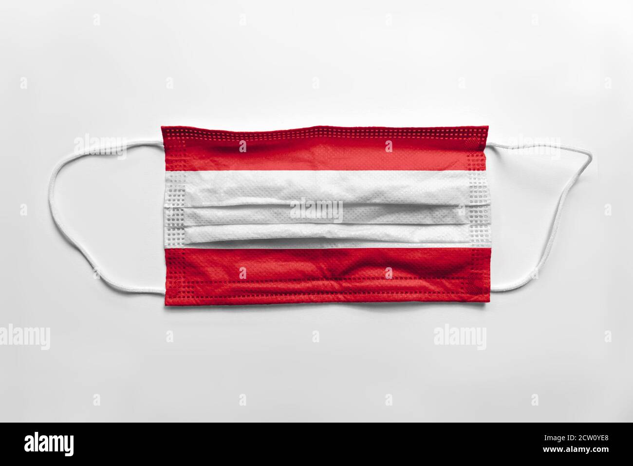 Face mask with Austria flag printed, on white background, isolated ...