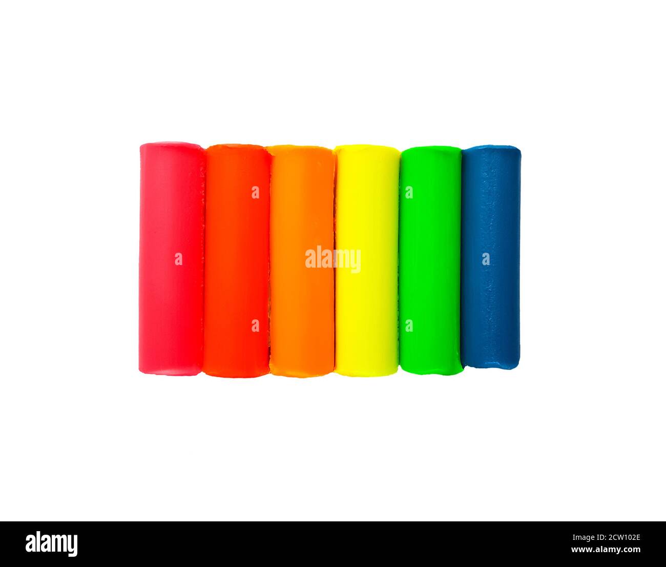 Plasticine sticks of different colors on white background Stock Photo ...