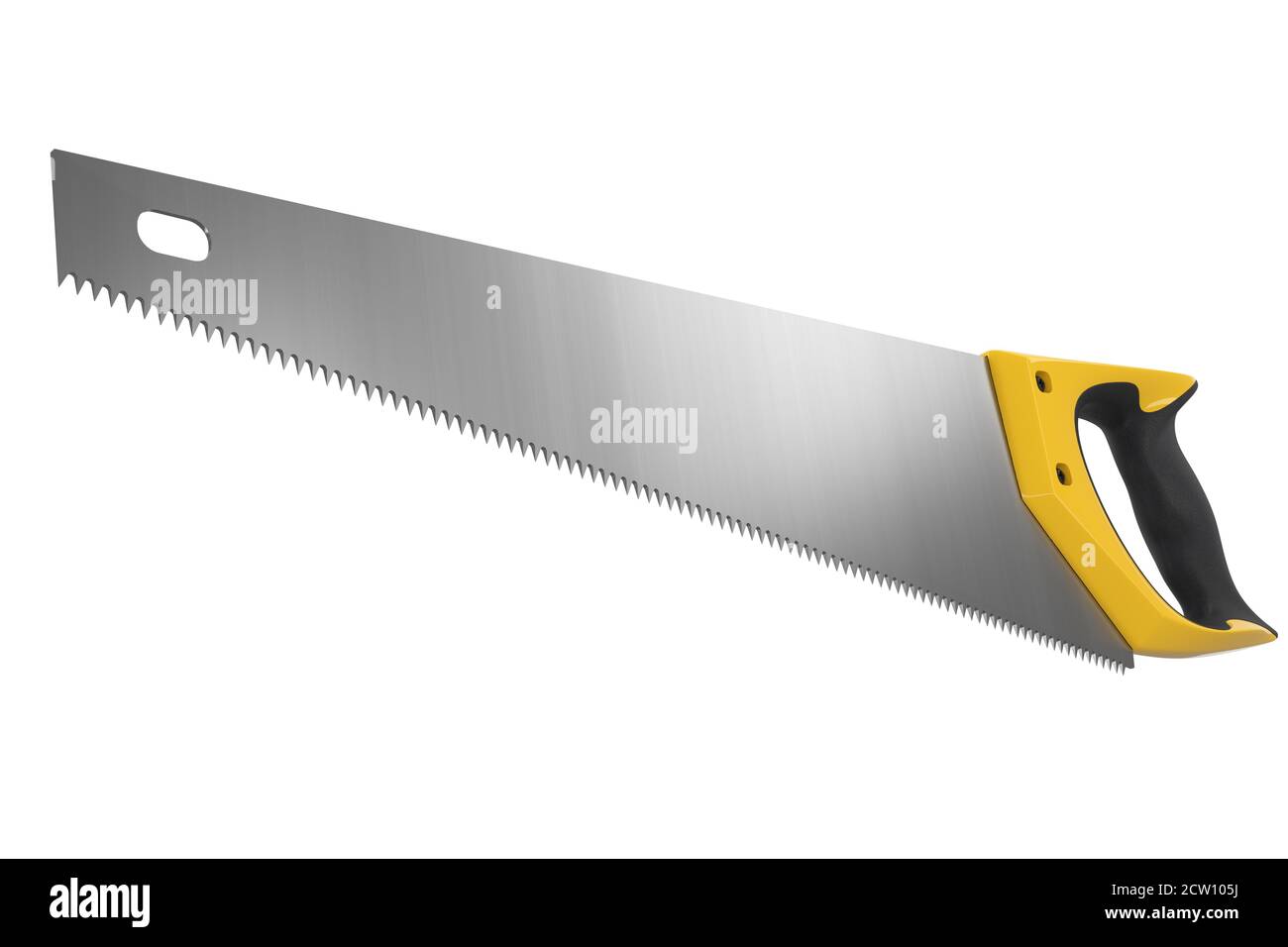 Hand saw with hardened teeth isolated on white. Tool for carpentry work ...