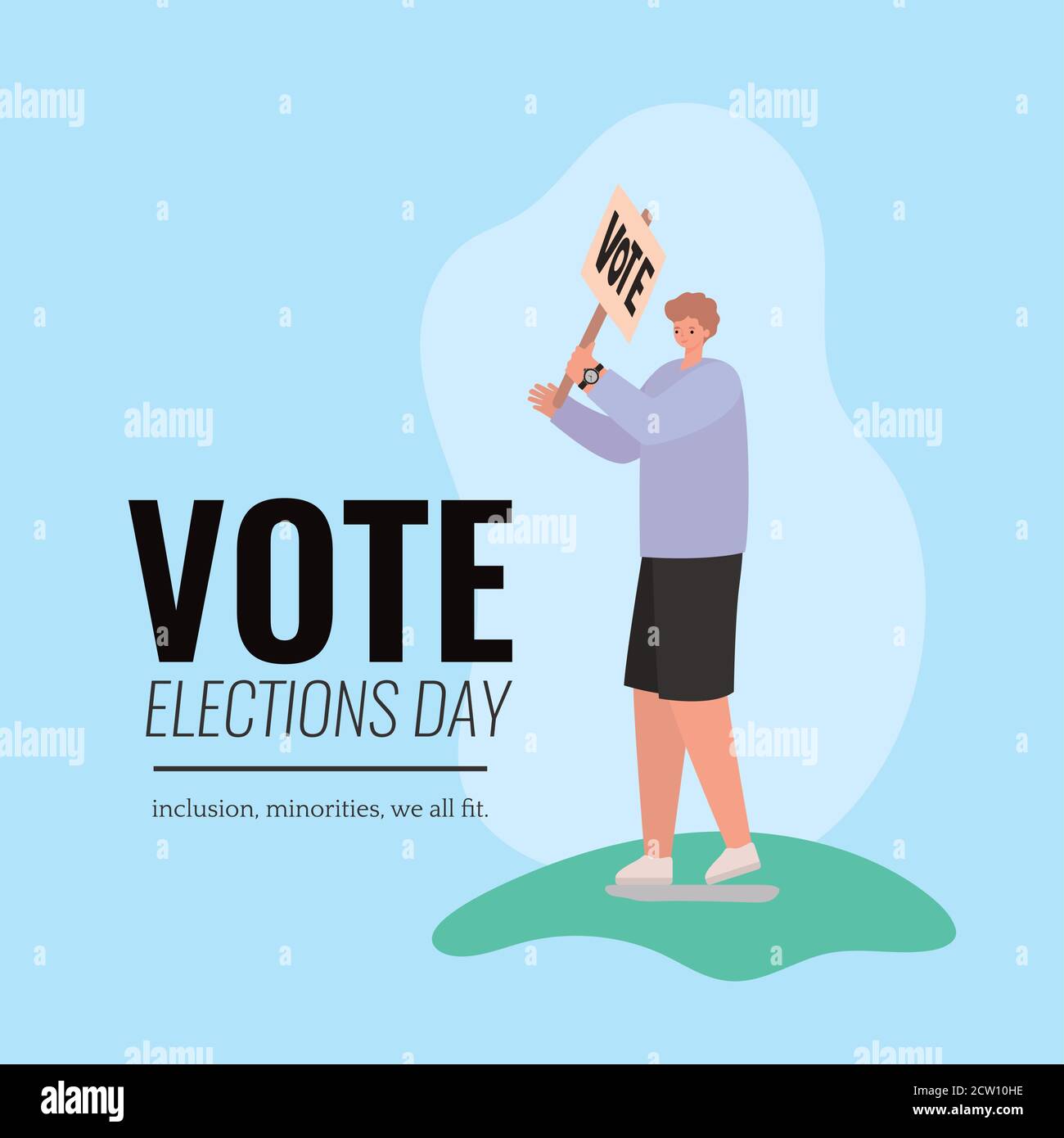 Man cartoon with vote banner vector design Stock Vector Image & Art - Alamy