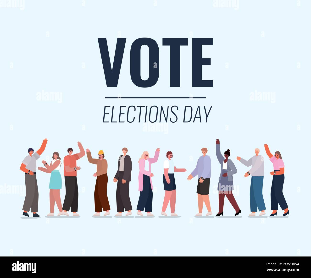 Women and men cartoons with vote banners vector design Stock Vector ...
