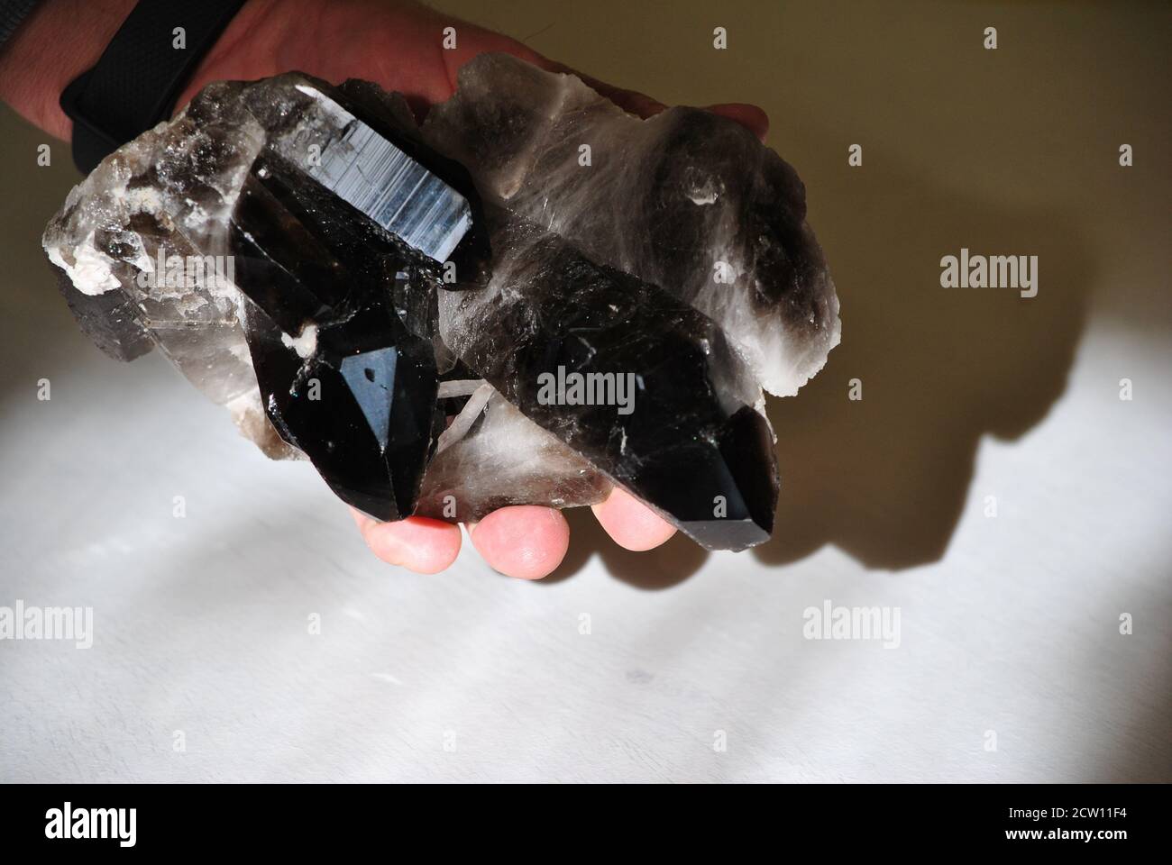 a beautiful piece of smoky crystal Stock Photo - Alamy