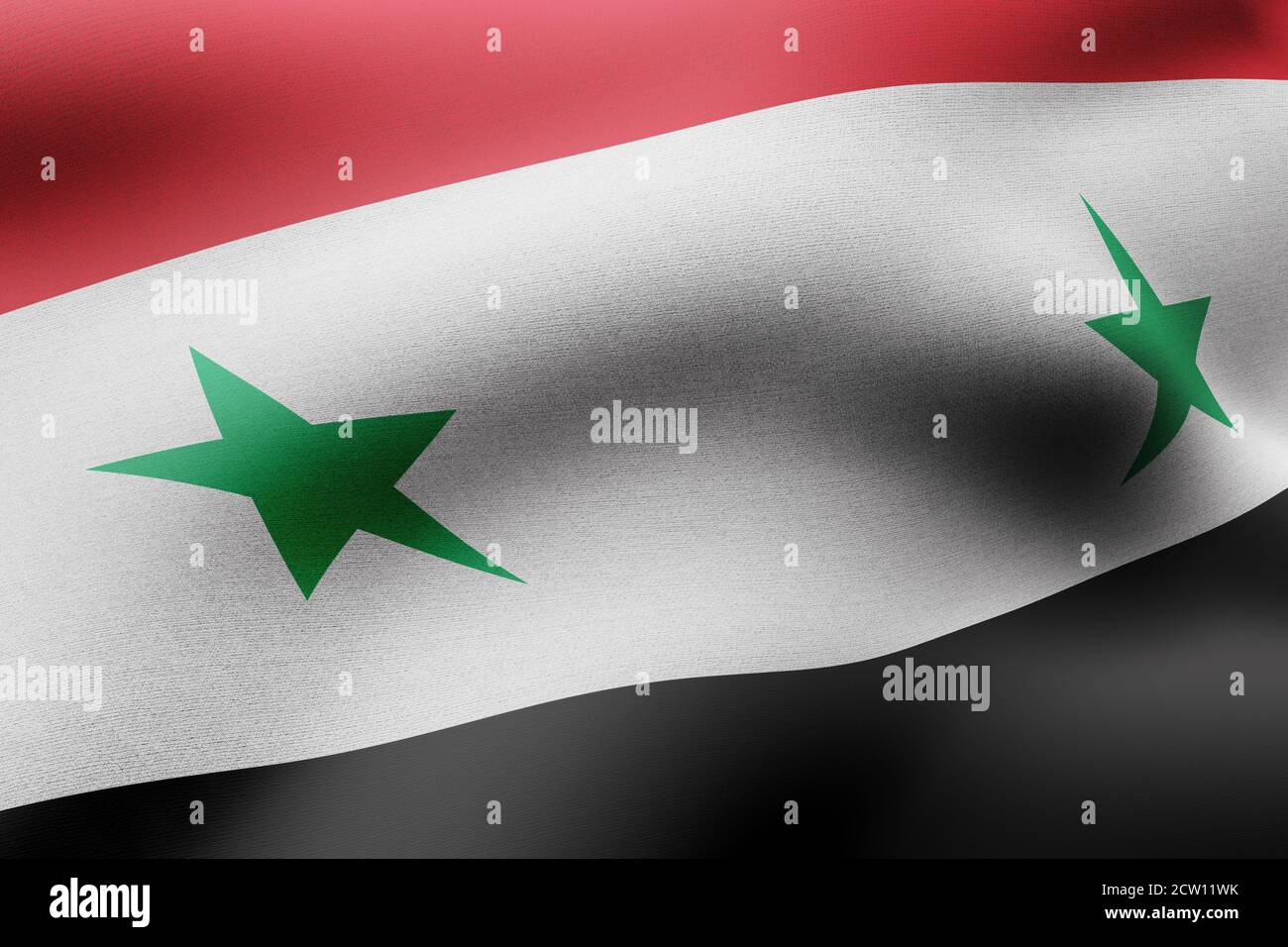 3d rendering of a detail of a silked Syria flag Stock Photo - Alamy