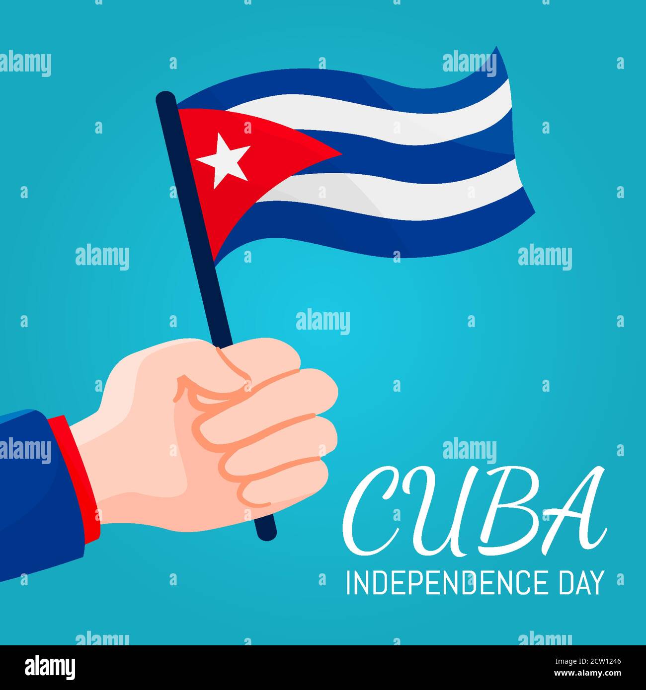 vector hand holding cuba flag - banner square greeting cuba ...