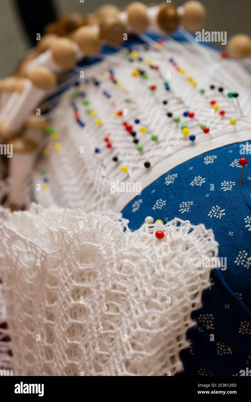 Tombolo lace hi-res stock photography and images - Alamy