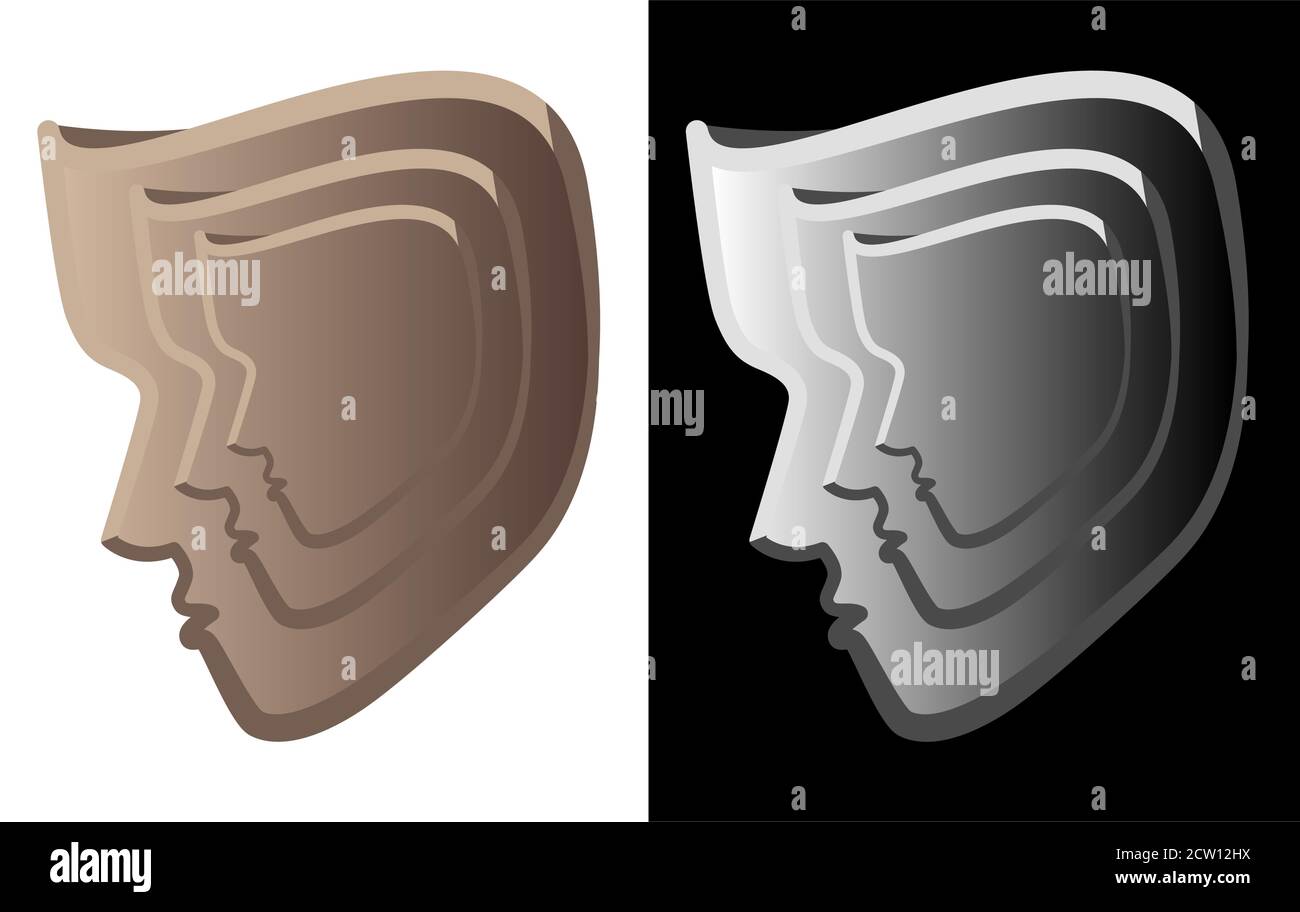 Abstract side face silhouette art for logo designing, website designing ...