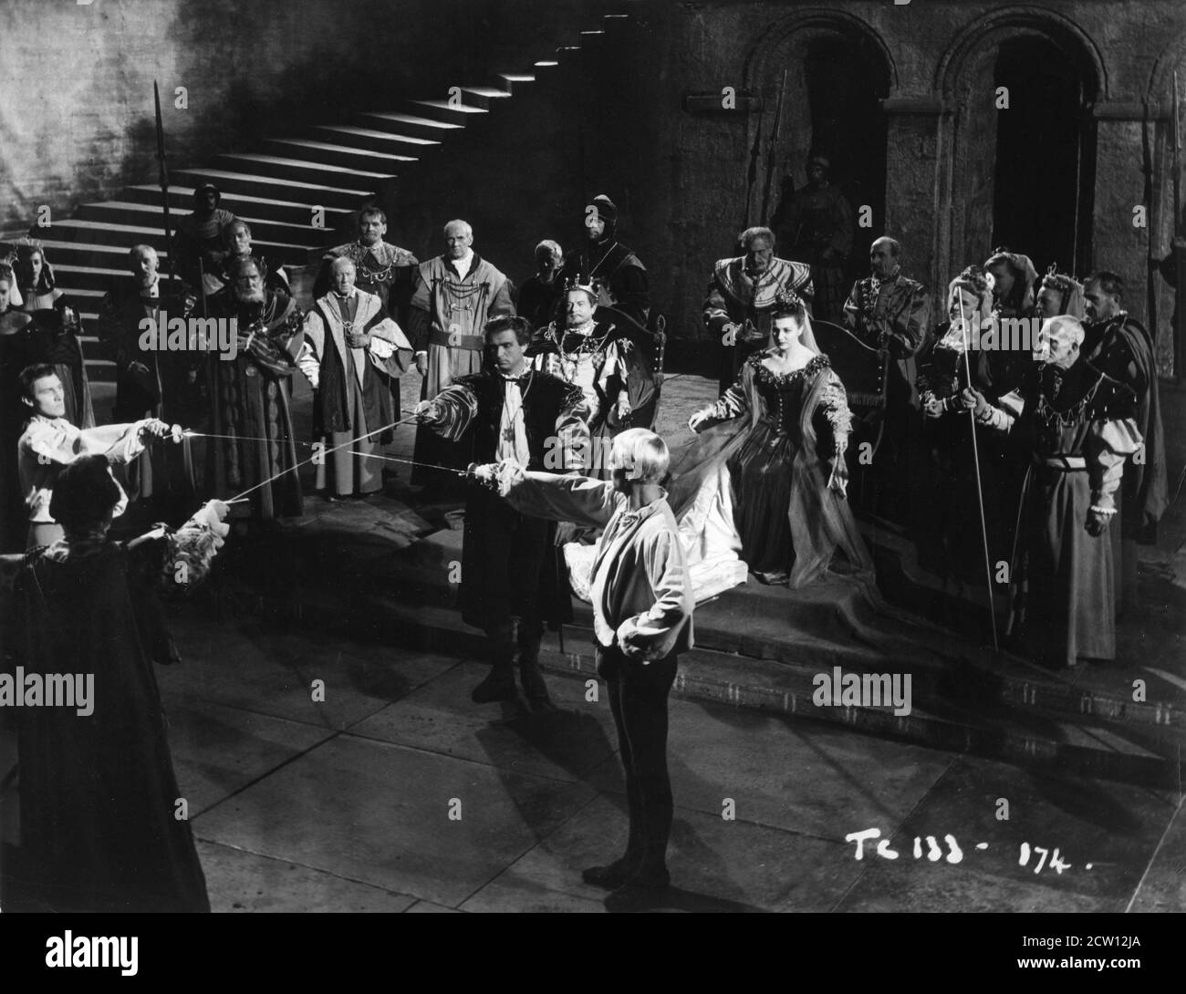 TERENCE MORGAN PETER CUSHING (back to camera) NORMAN WOOLAND BASIL ...