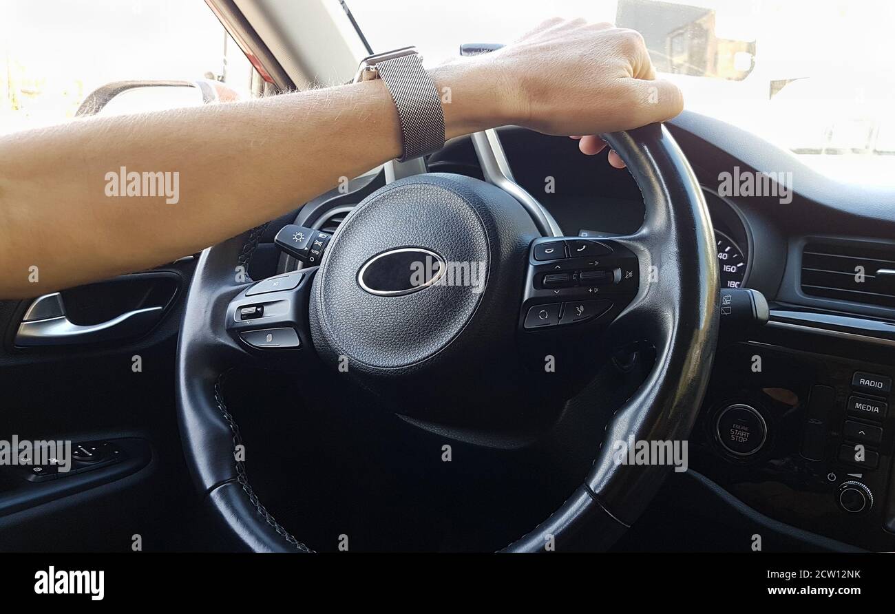 Drivers hand holding steering wheel hi-res stock photography and images ...