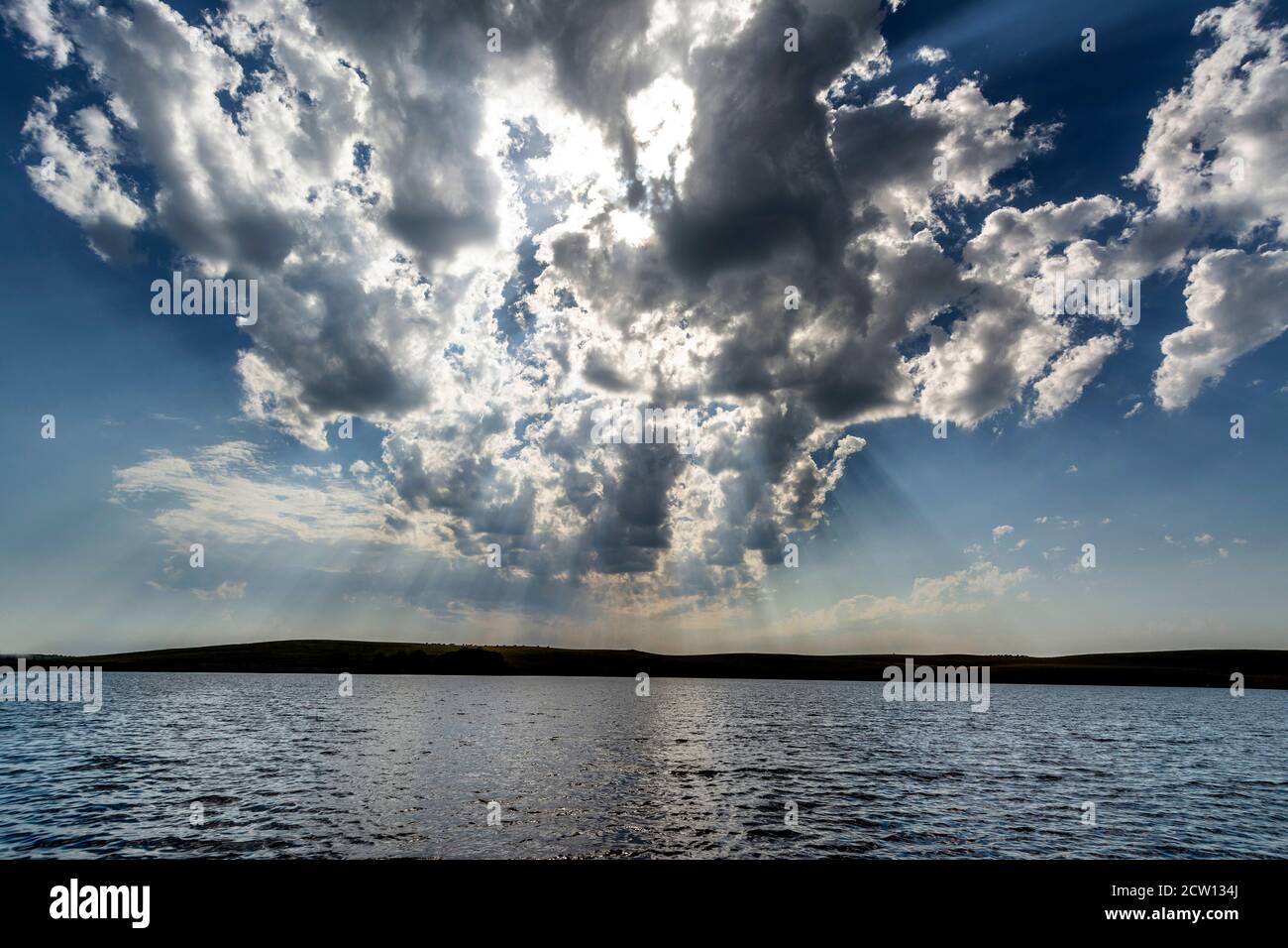 Lake of monks (lac des moines) in Aubrac region, Aveyron department ...