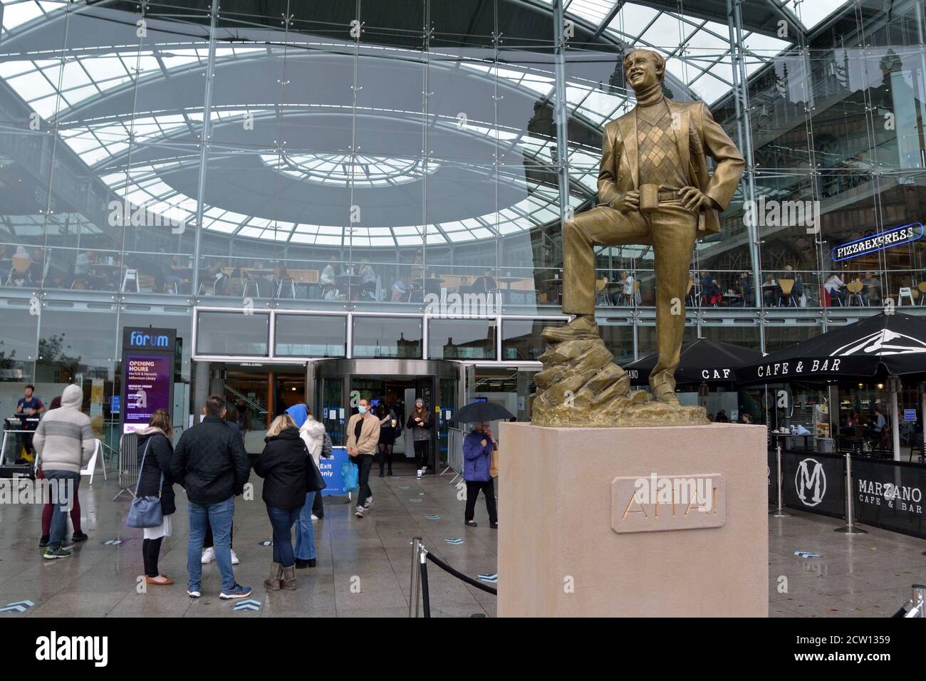 Statue of Alan Partridge outside the entrance to The Forum, Norwich ...