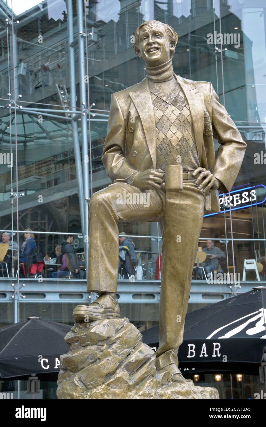 Statue of Alan Partridge outside the entrance to The Forum, Norwich ...