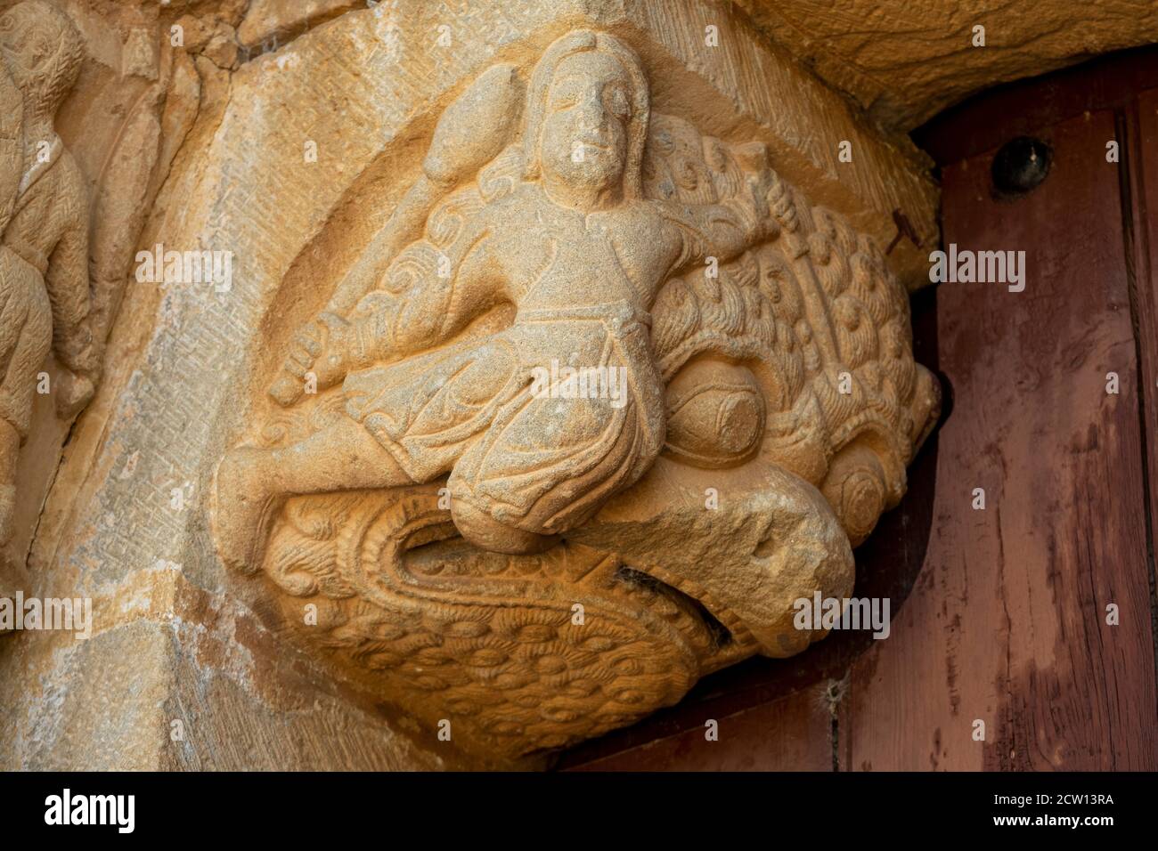 man-eating monster, Church of Santiago de Agüero, Agüero, Huesca, Spain ...