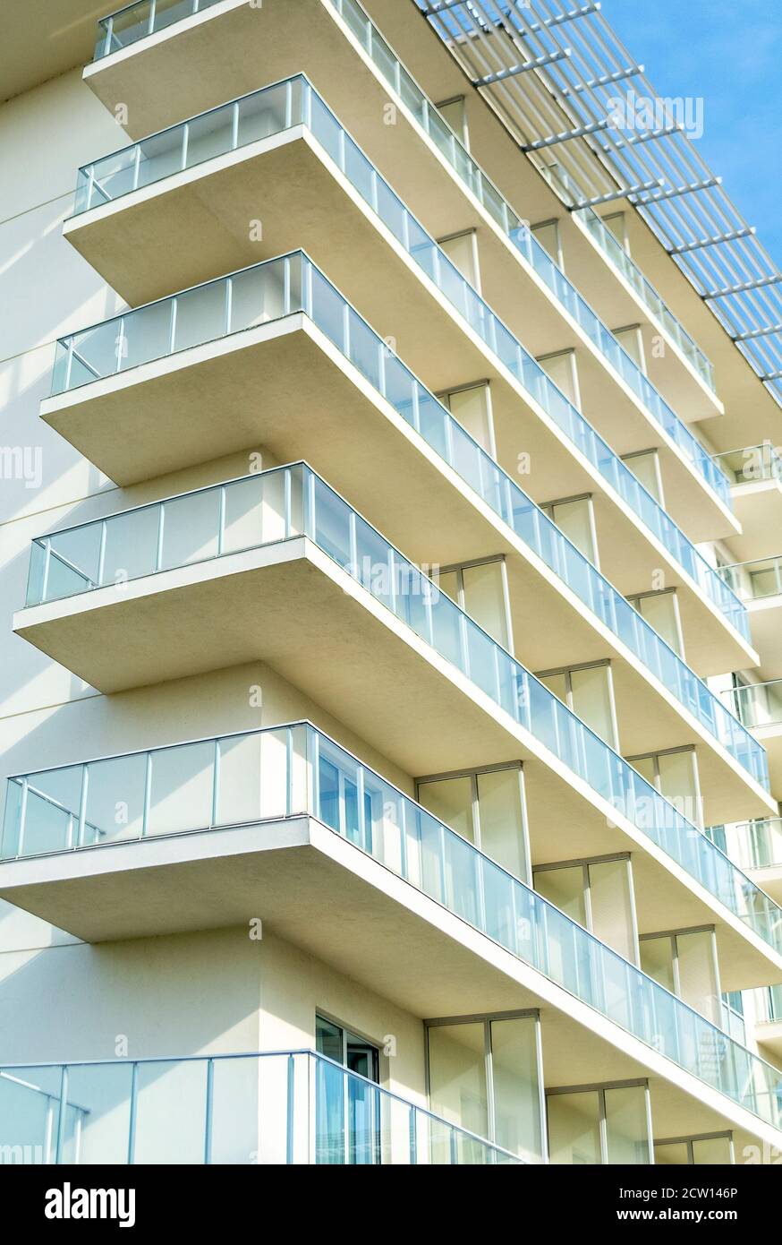 Beautiful contemporary residential building exterior in the daylight ...
