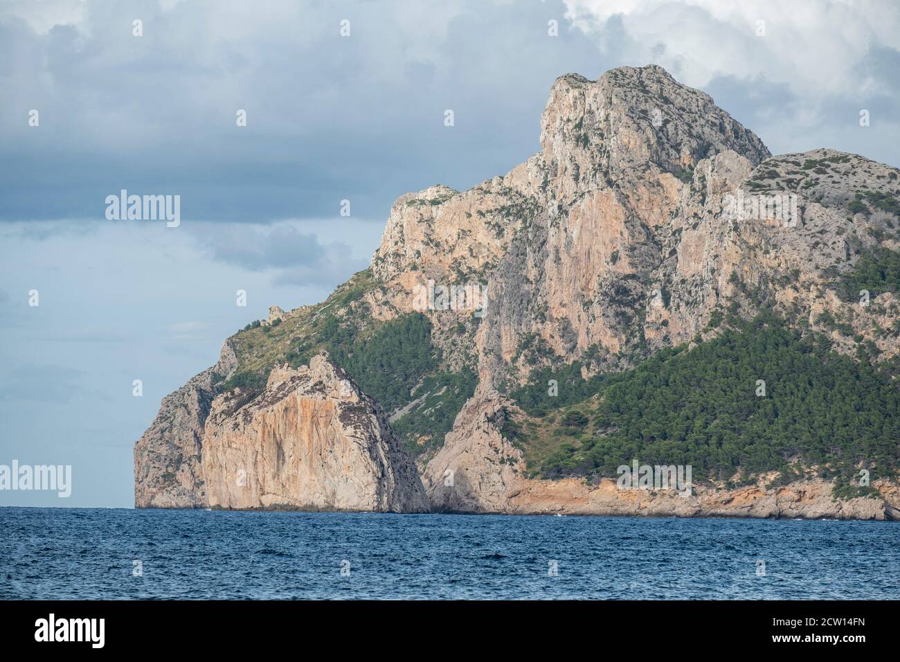 Islet of Es Colomer from Cala Boquer, Pollença, Mallorca, Spain Stock ...