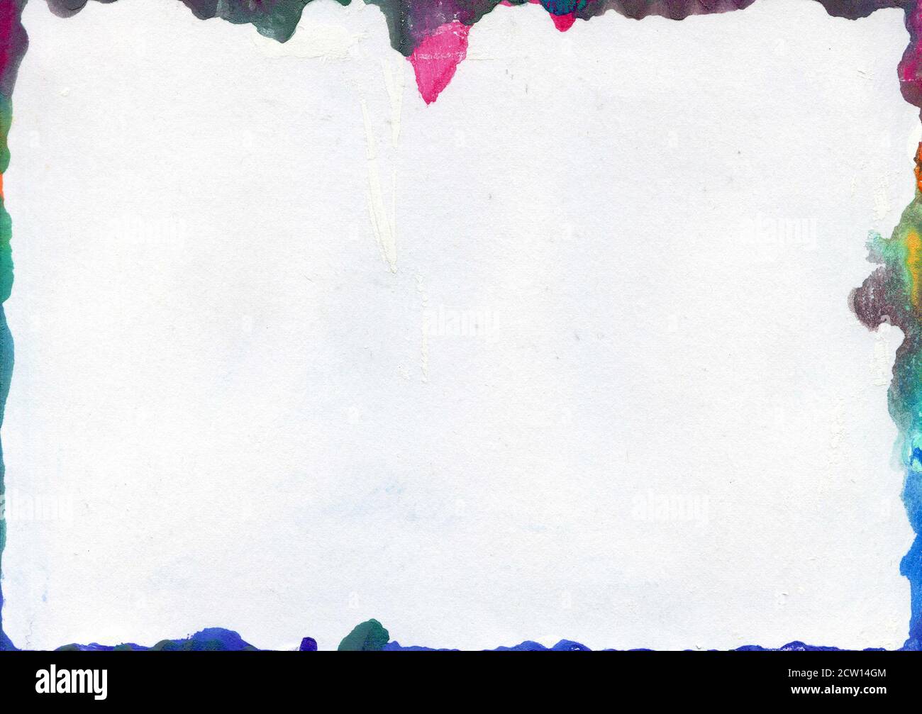 Aquarelle paper sheet texture with frame from watercolor drops Stock ...