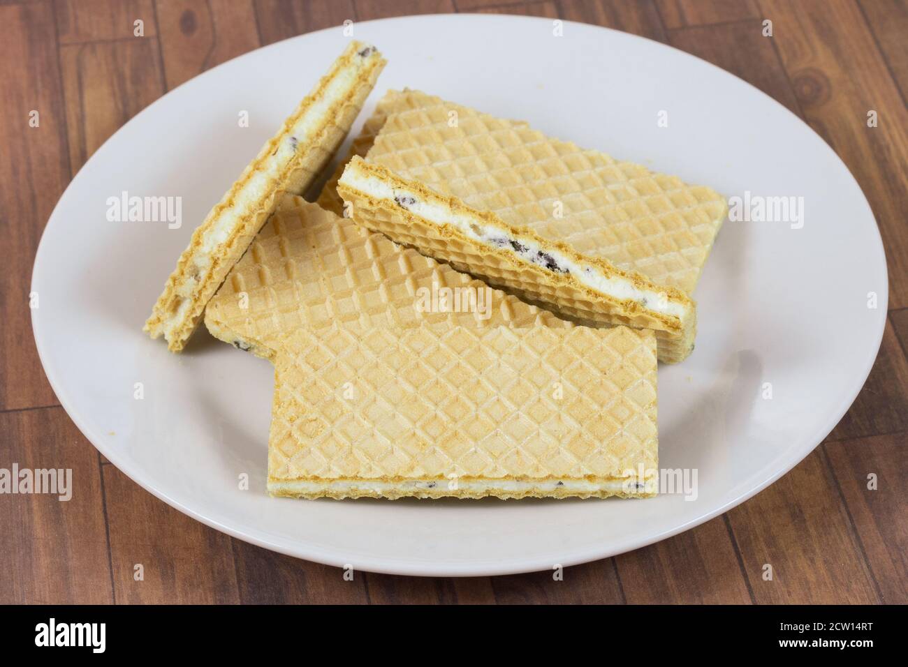 wafers filled in a plate Stock Photo - Alamy