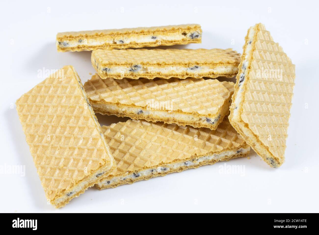 filled wafers isolated on a white background Stock Photo - Alamy