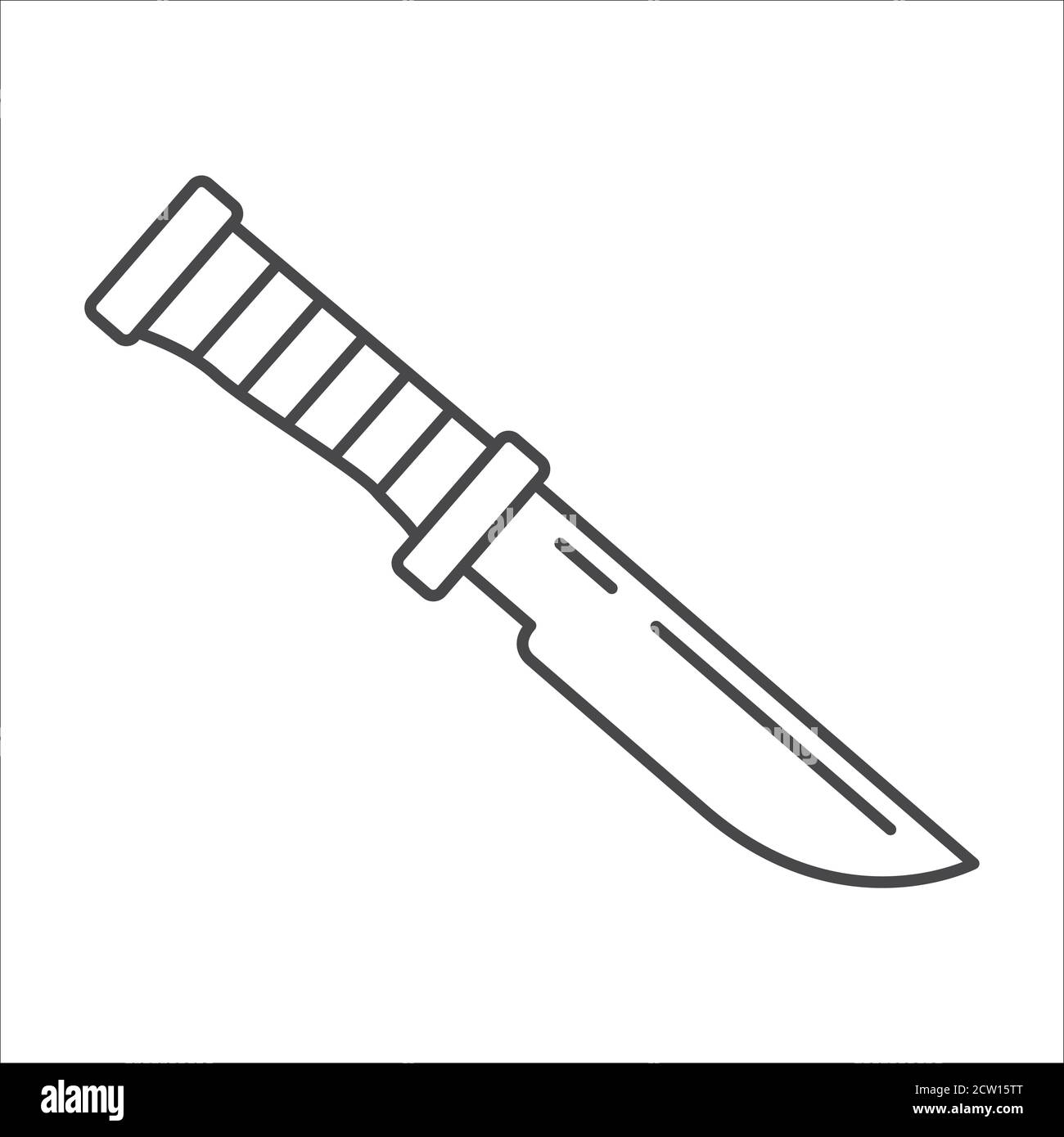 Hunting knive. Flat line art outline vector Stock Vector Image & Art ...