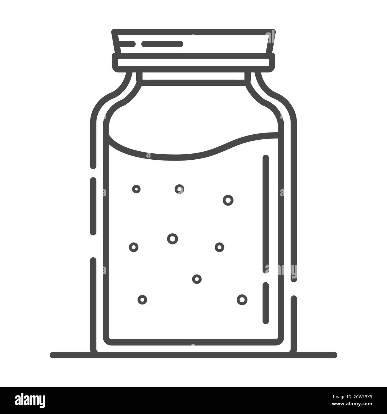 Jar of jam line art icon. Outline flat vector.Glass jar with sauce ...