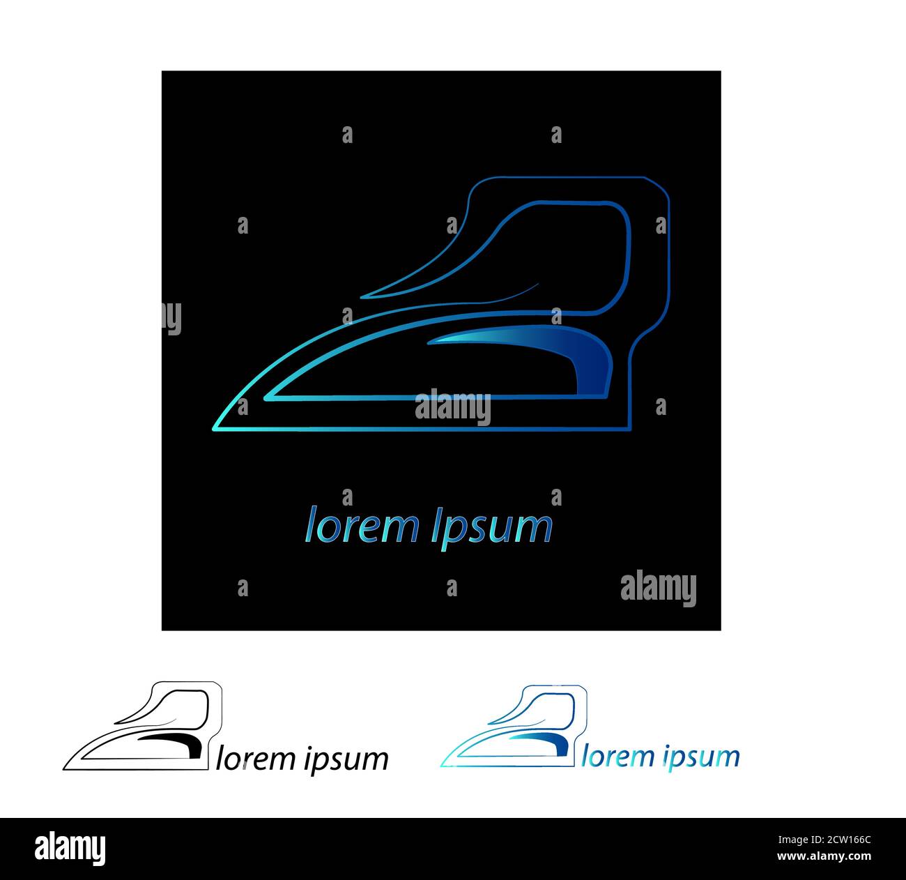 Vector cloth ironing press logo. The illustration contains different ...