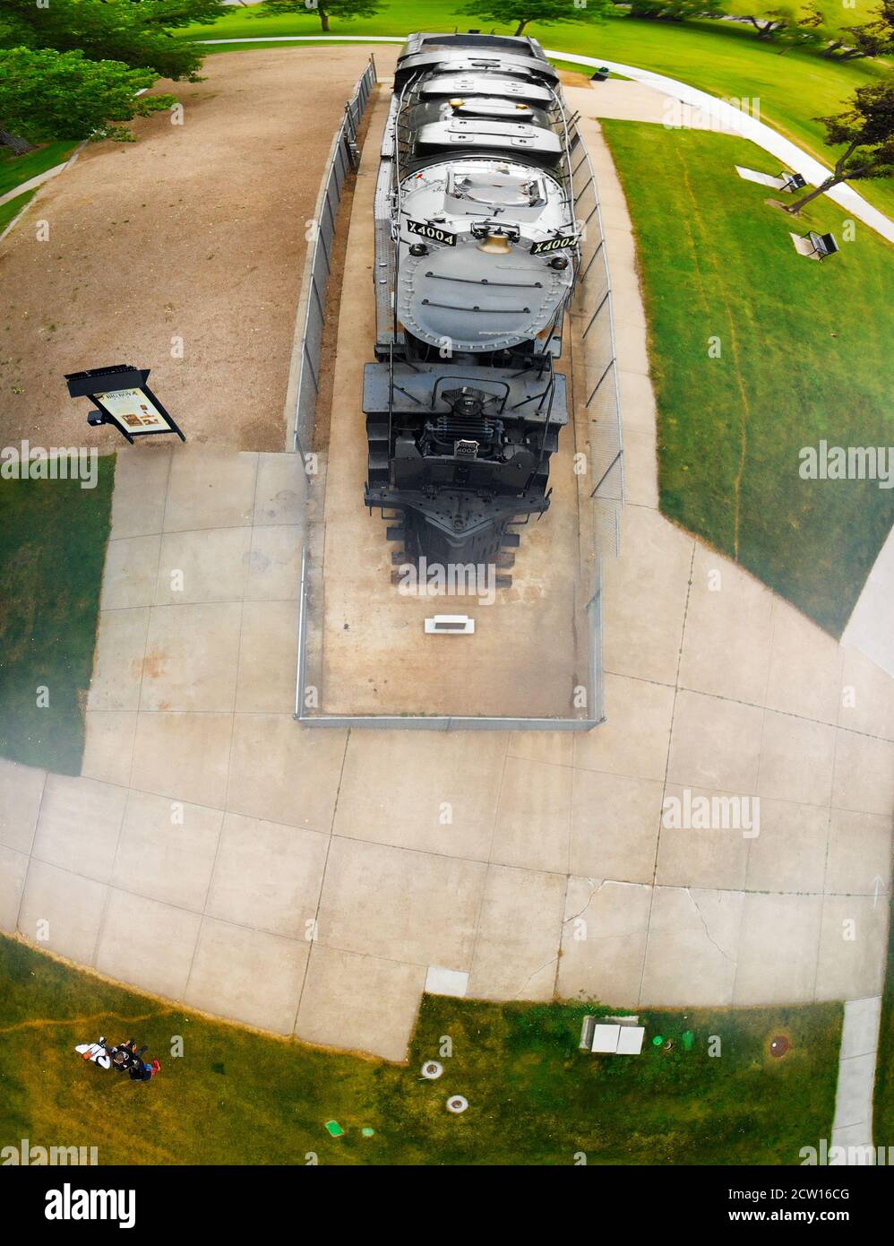 Big Boy Steam Engine 4004 aerial view in Cheyenne, Wyoming Stock Photo ...