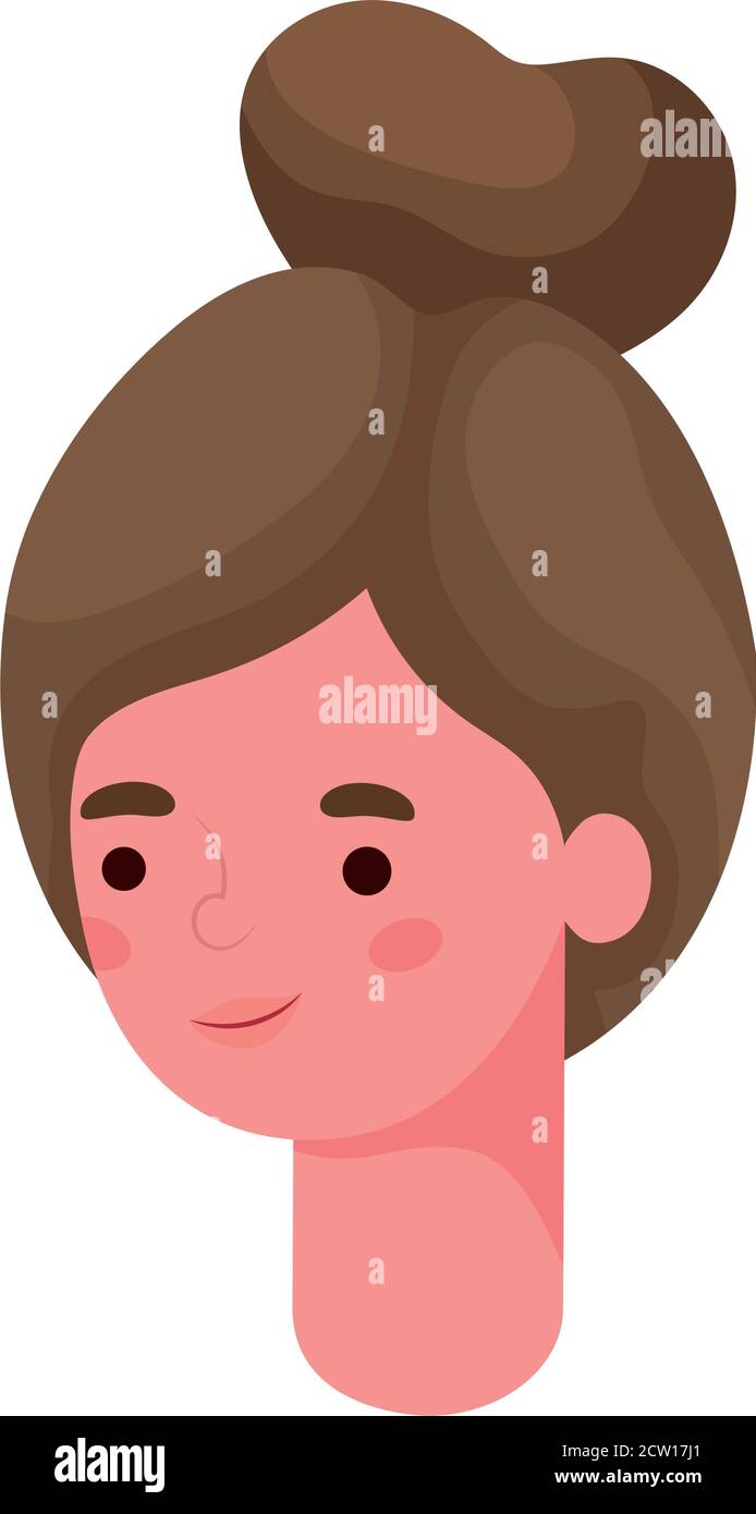 brown hair woman cartoon head vector design Stock Vector Image & Art ...