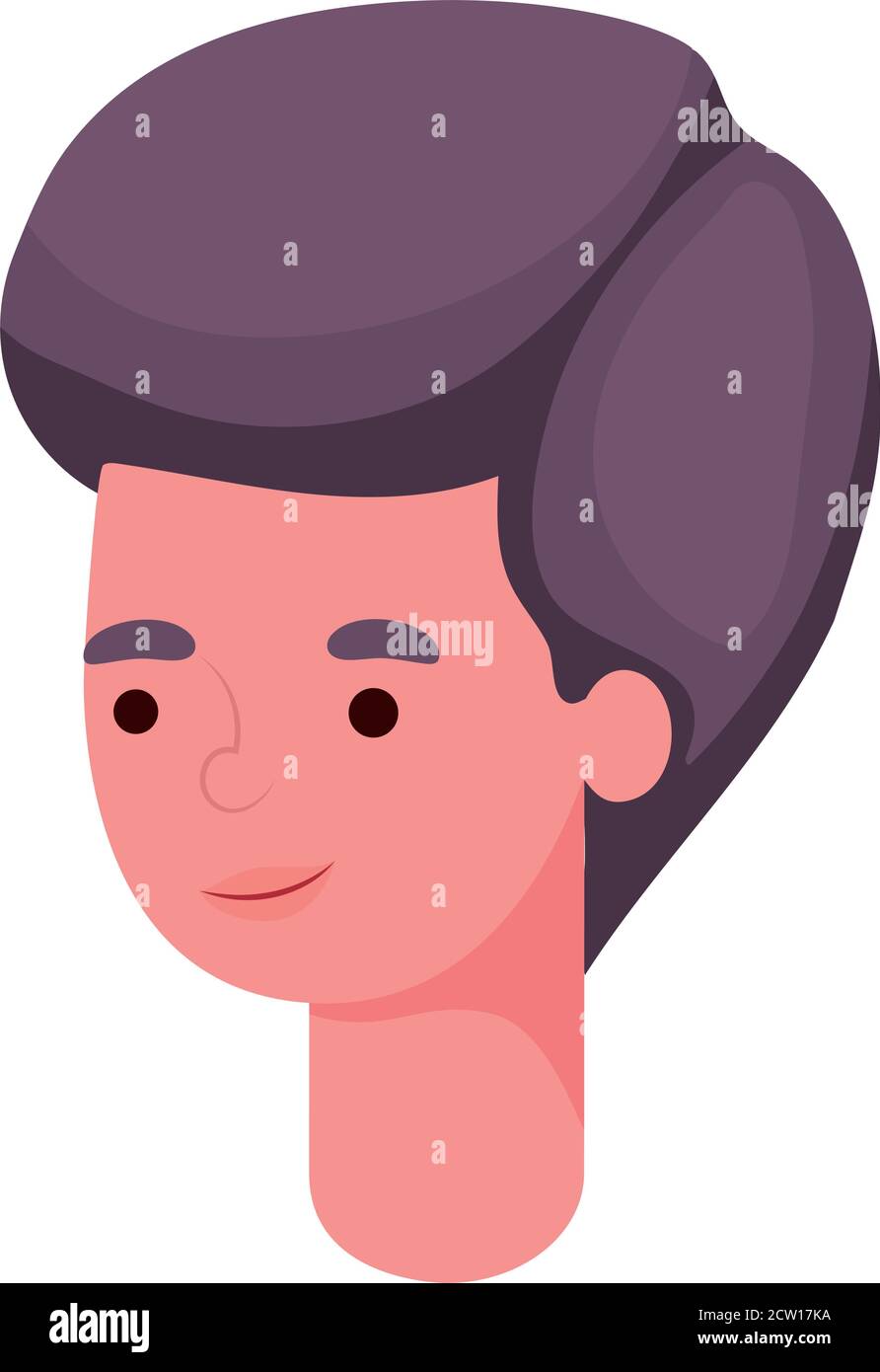 black hair man cartoon head vector design Stock Vector Image & Art - Alamy