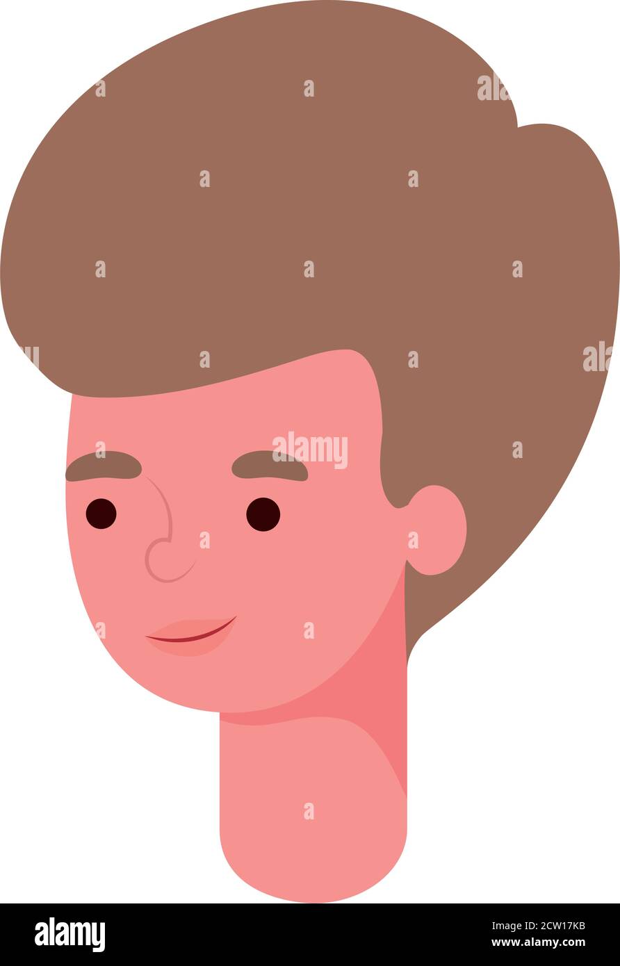 brown hair man cartoon head vector design Stock Vector Image & Art - Alamy