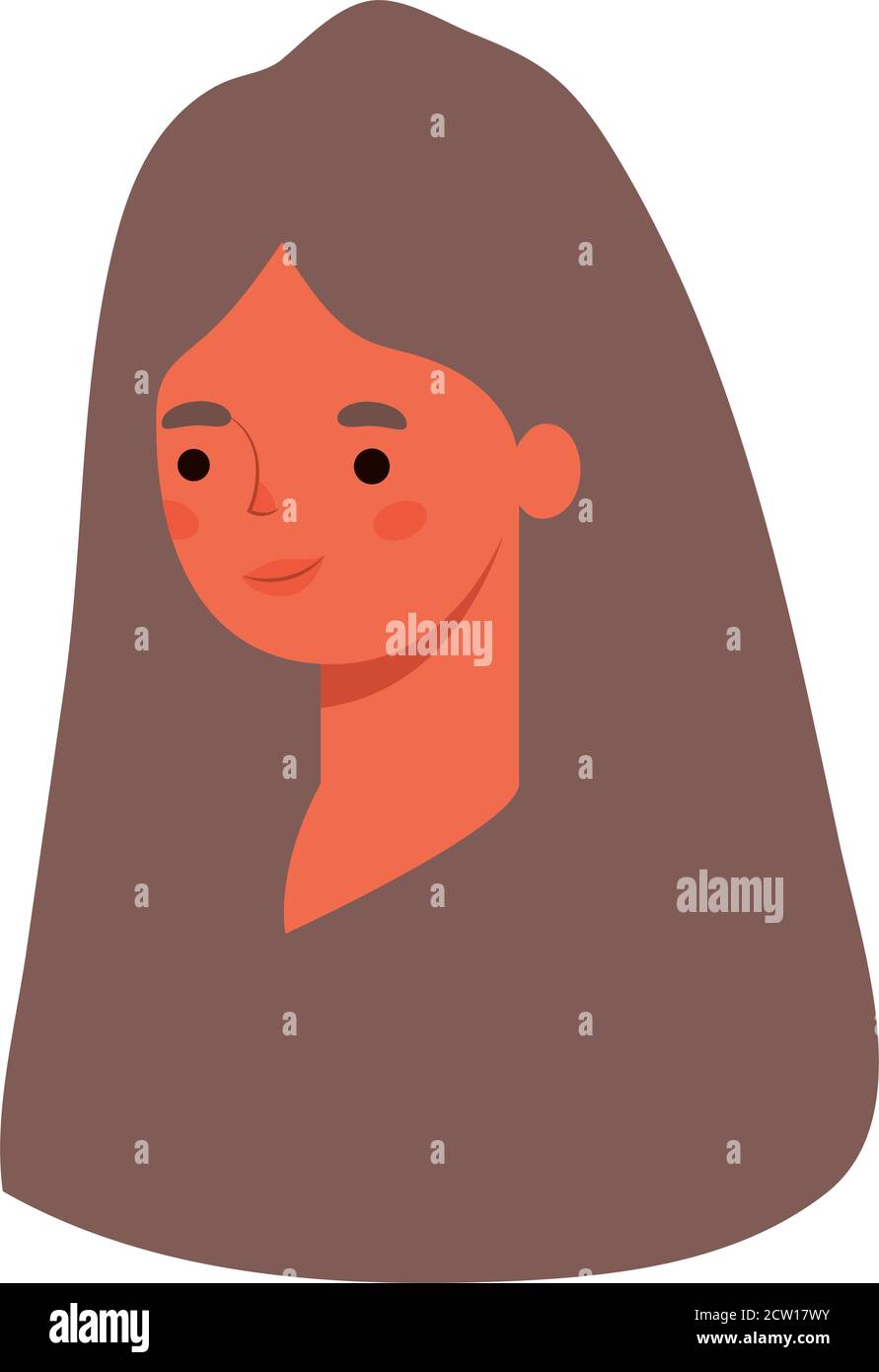 brown hair woman cartoon head vector design Stock Vector Image & Art ...