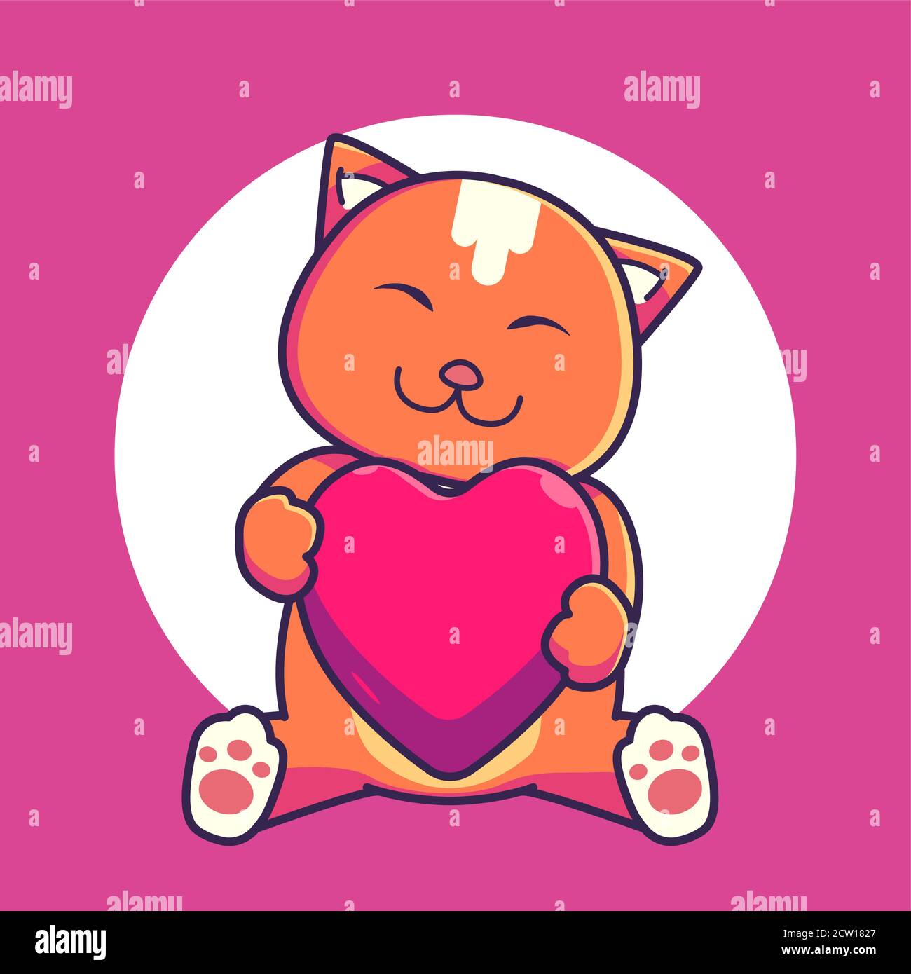 Red cat character cartoon illustration Stock Vector Images - Alamy