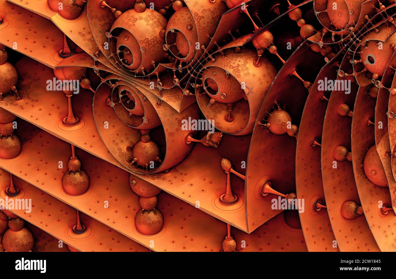 Abstract background 3D, fantastic structures and shapes, fictional sci ...