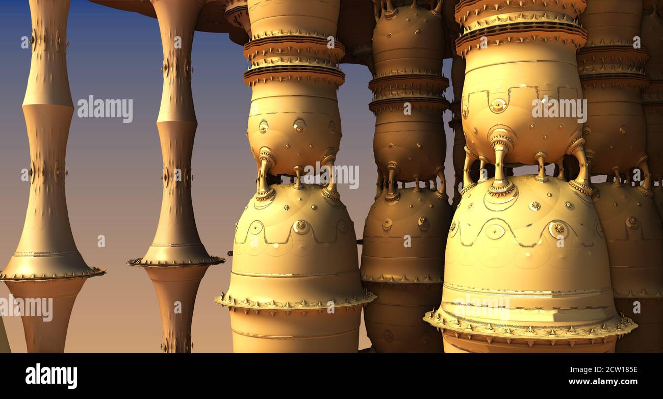 Abstract background, fantastic 3D structures, fictional sci fi ...