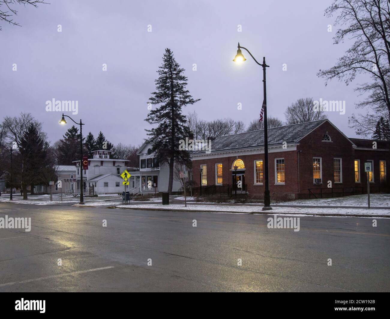 Hamilton , New York at night in the wintertime Stock Photo - Alamy