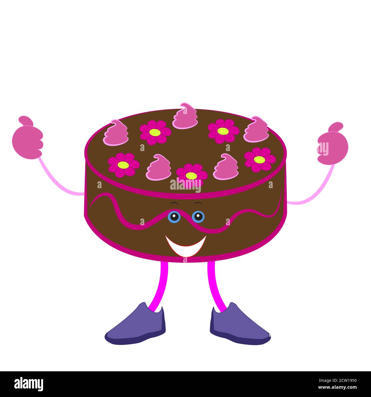Kind and positive smiling cake isolated on white background Stock ...