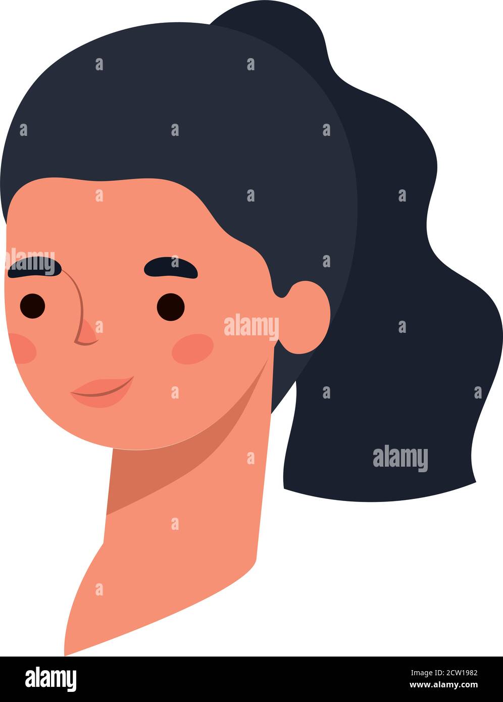 black hair woman cartoon head vector design Stock Vector Image & Art ...