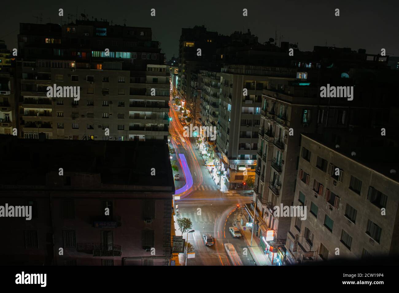 ARCHITECTURE AND NIGHT STREET SCENE FROM EL CAIRO, EGYPT, SEPTEMBER ...