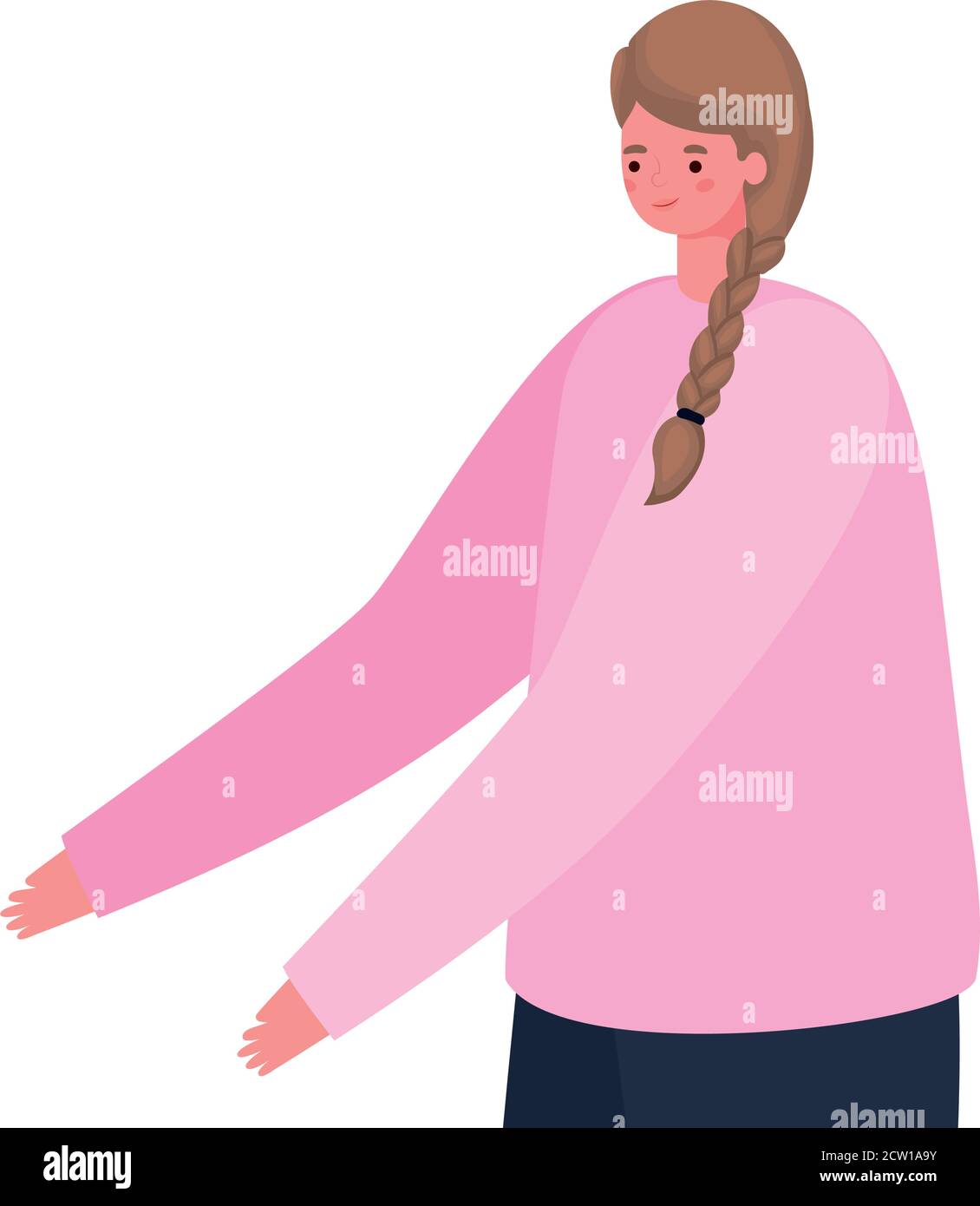 woman cartoon with pink pullover vector design Stock Vector Image & Art ...