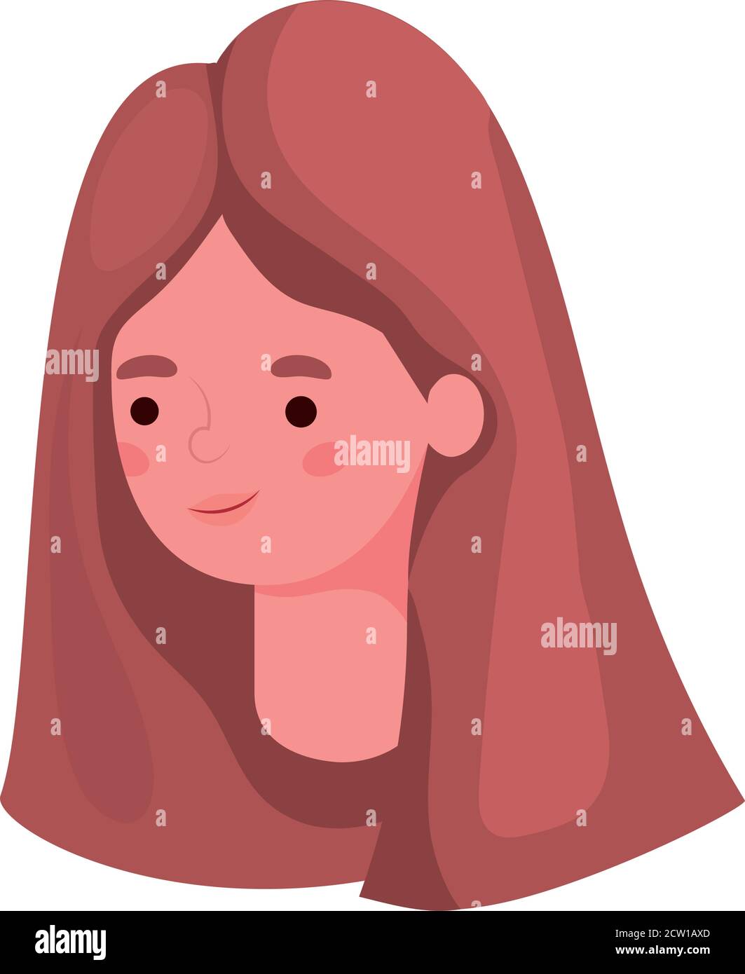 brown hair woman cartoon head vector design Stock Vector Image & Art ...
