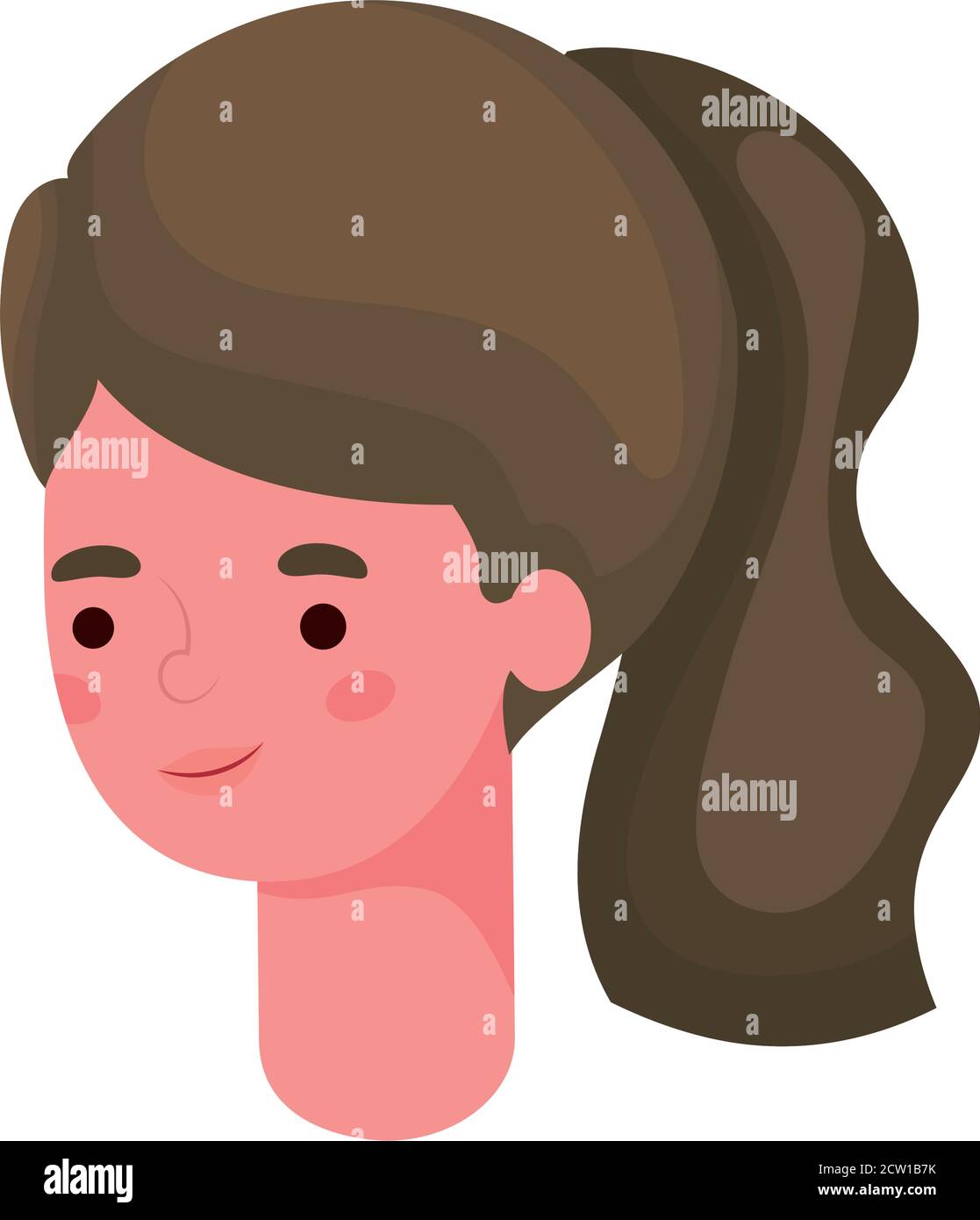 brown hair woman cartoon head vector design Stock Vector Image & Art ...