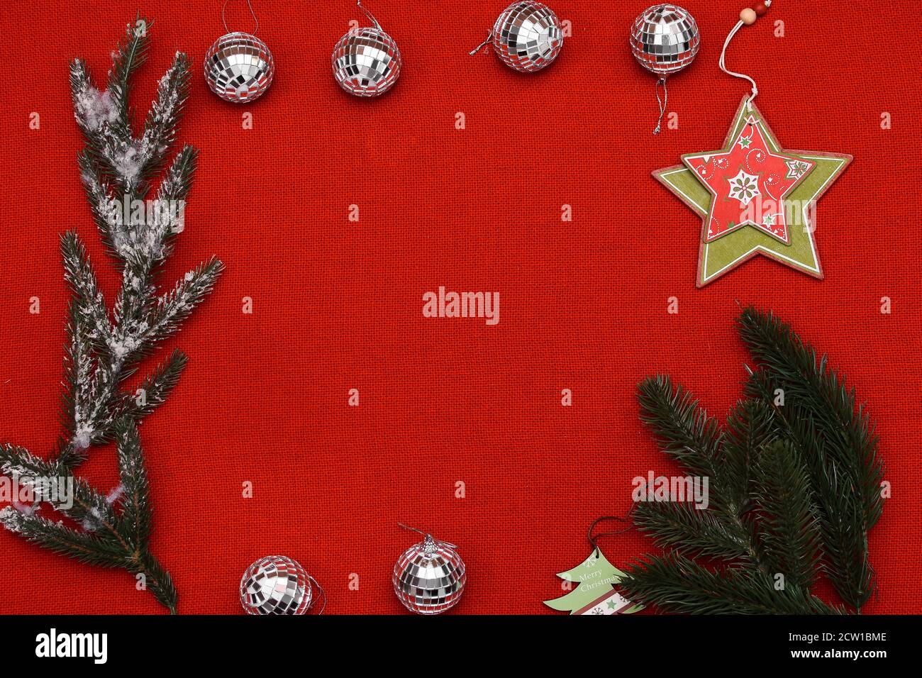 christmas layout red background with place for inscription and new year ...