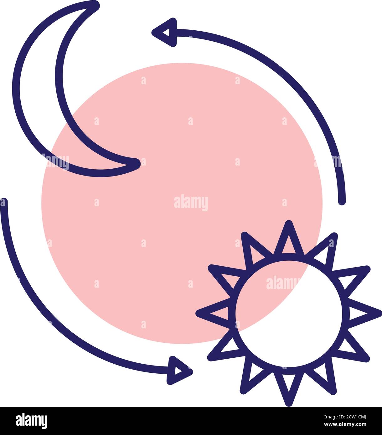 moon and sun with arrows line style icon vector design Stock Vector ...