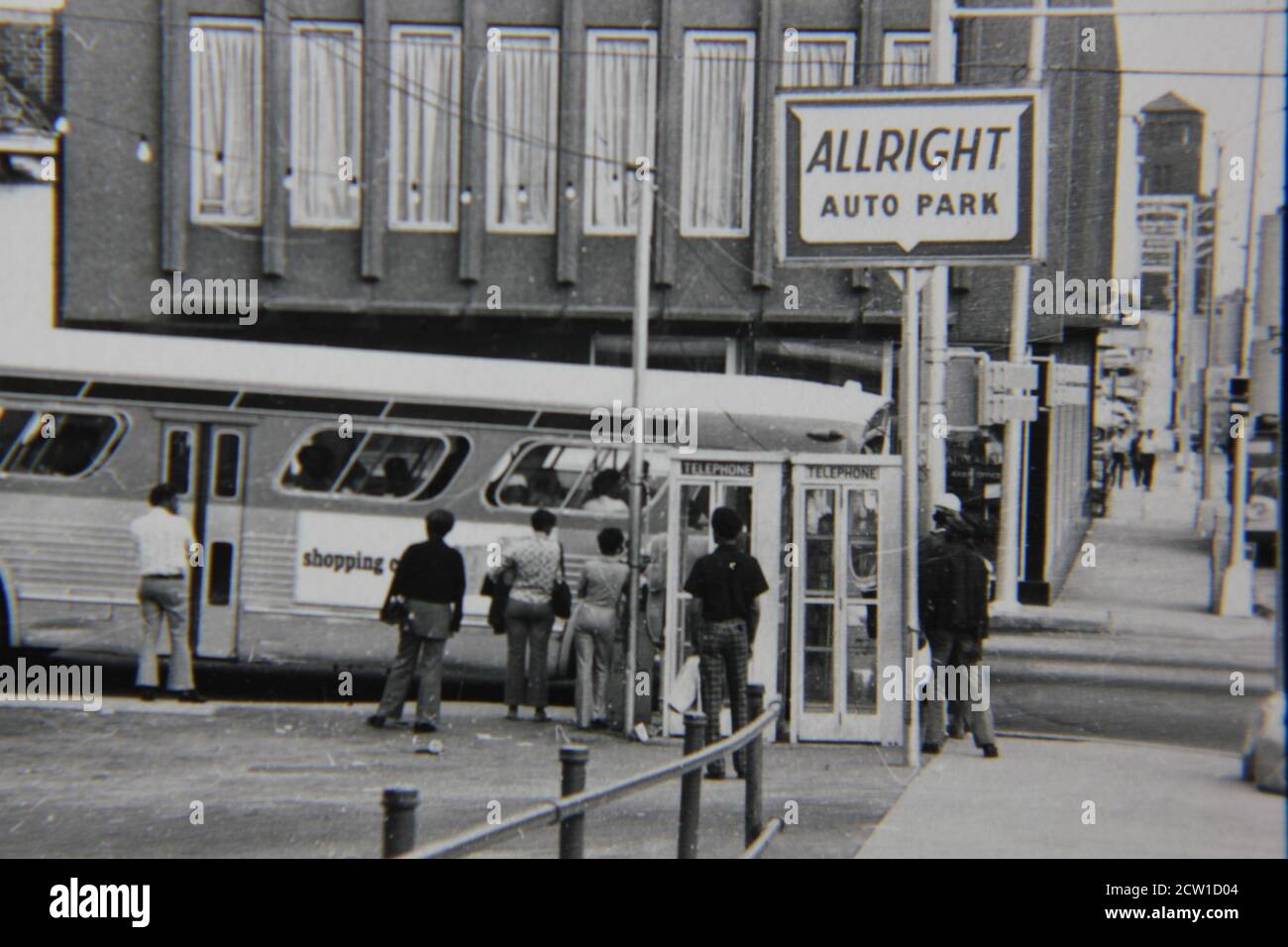 Fine 1970s vintage black and white photography of people waiting for ...
