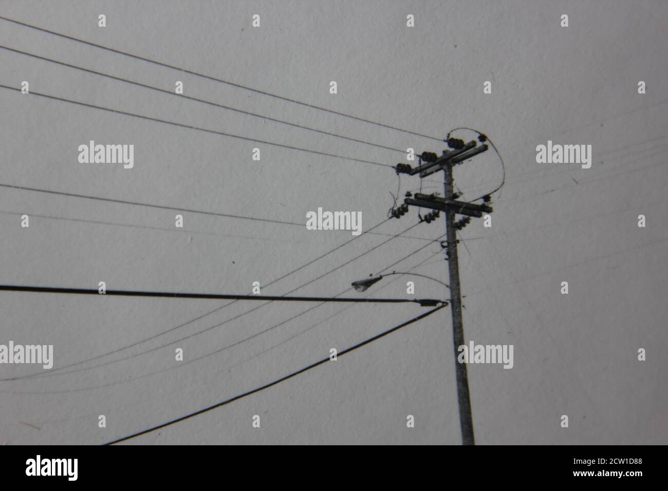 Fine 1970s vintage black and white photography of a standard utility ...